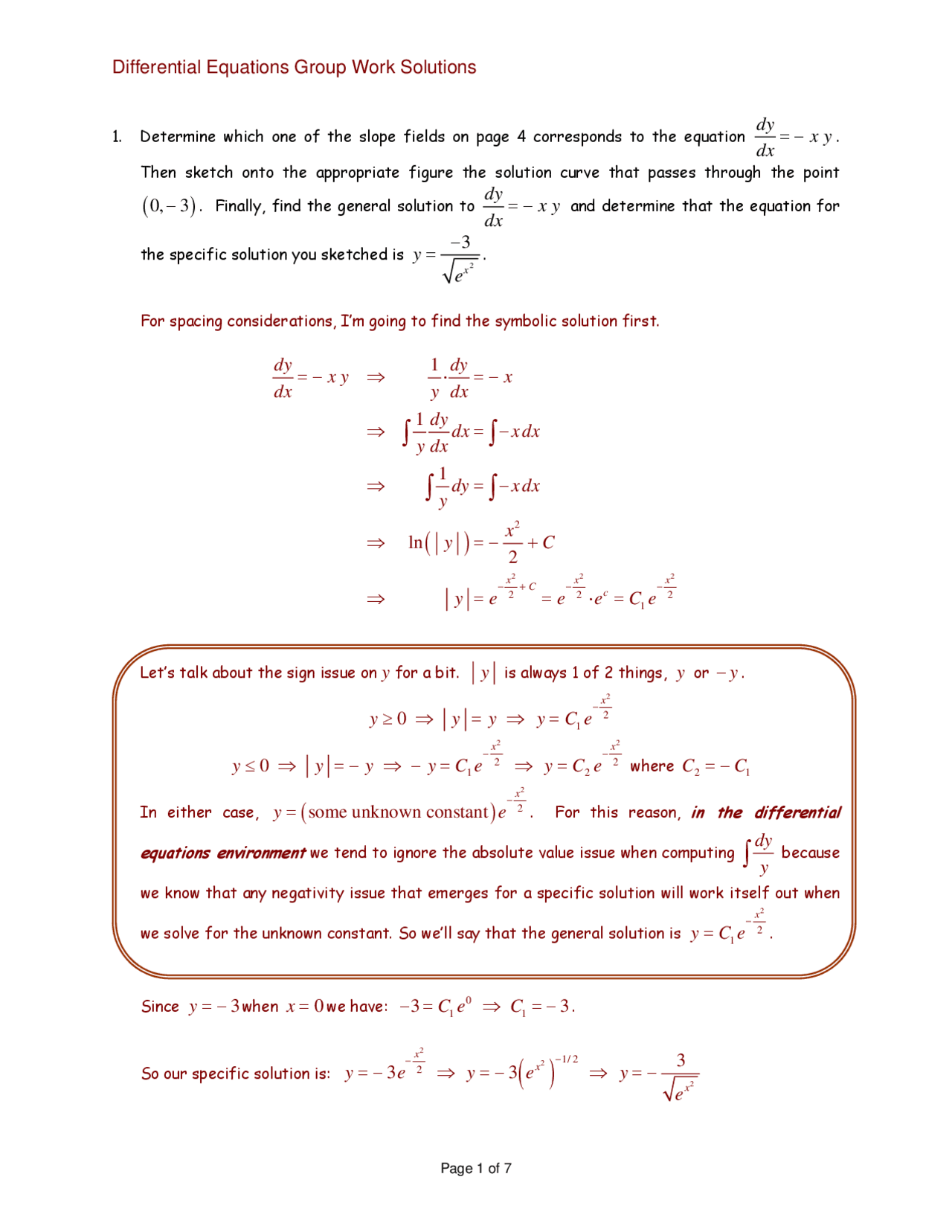 Quiz With Solution On Differential Equation Mth 253 Docsity