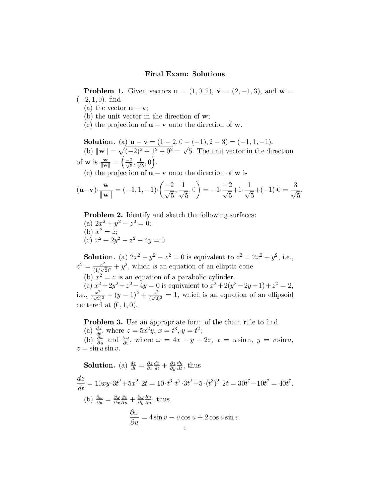 Everything About Calculus Multivariate Calculus Math 200 Docsity
