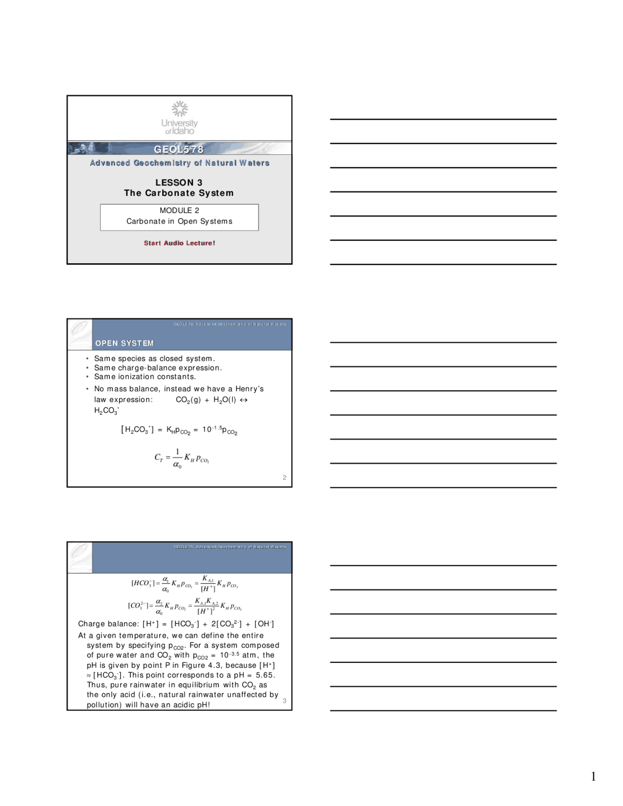 The Carbonate System Lecture Slides Geol 578 Docsity