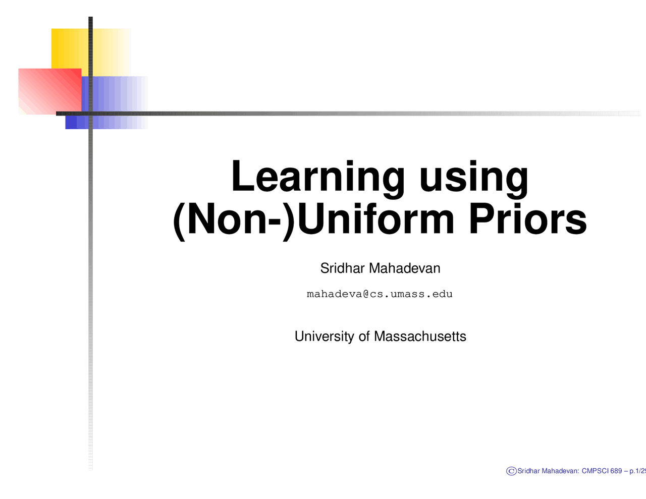 Learning Using Non Uniform Priors Lecture Slides Cmpsci 689 Docsity