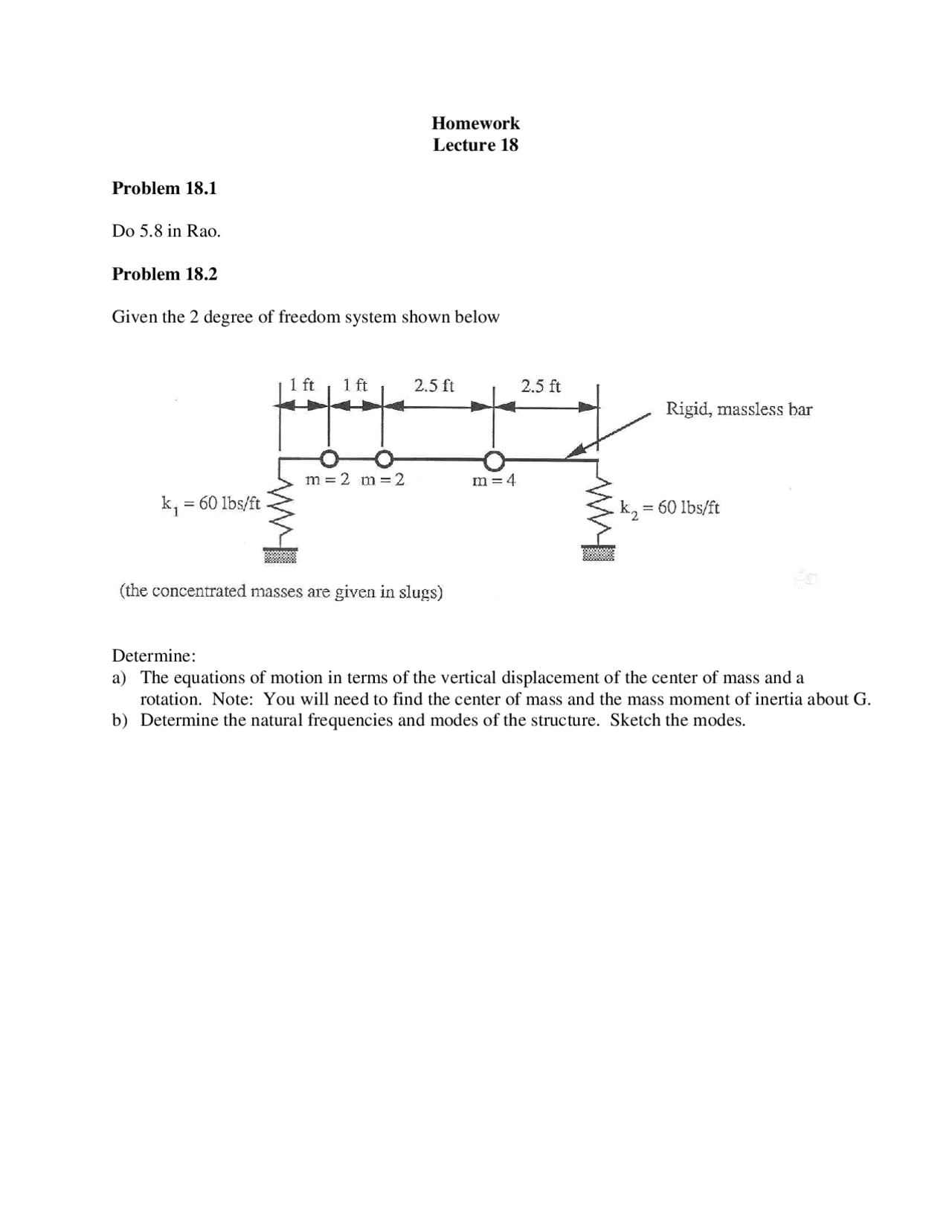 Assignment Questions For Vibration Analysis Em 406 Assignments