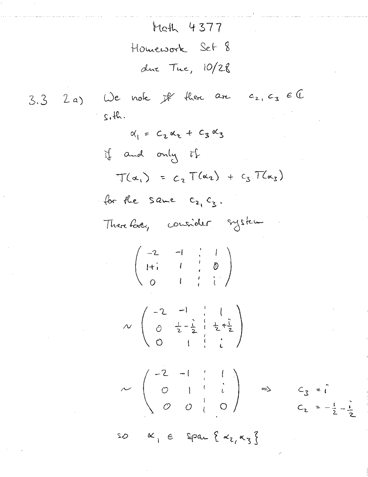 Resolution for Homework Set 8 | Advanced Linear Algebra I | MATH 4377 ...