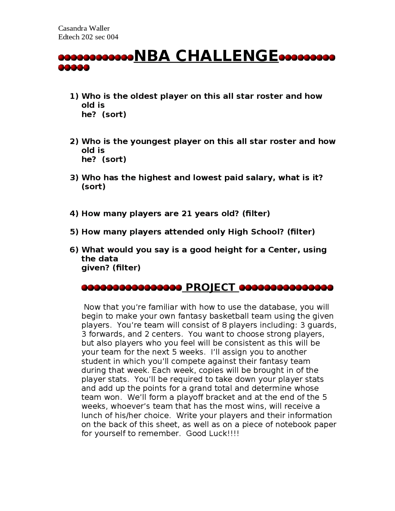 Nba Challenge Teaching And Learning In A Digital Age Project