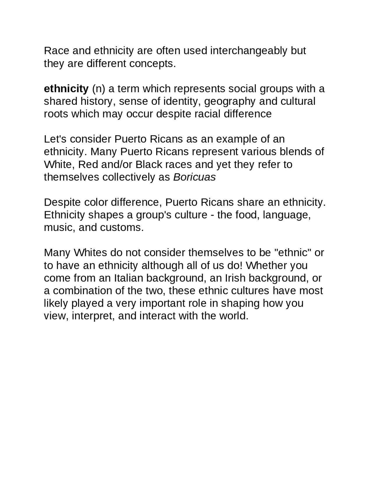 Understanding the Concepts of Race and Ethnicity: A Difference in ...