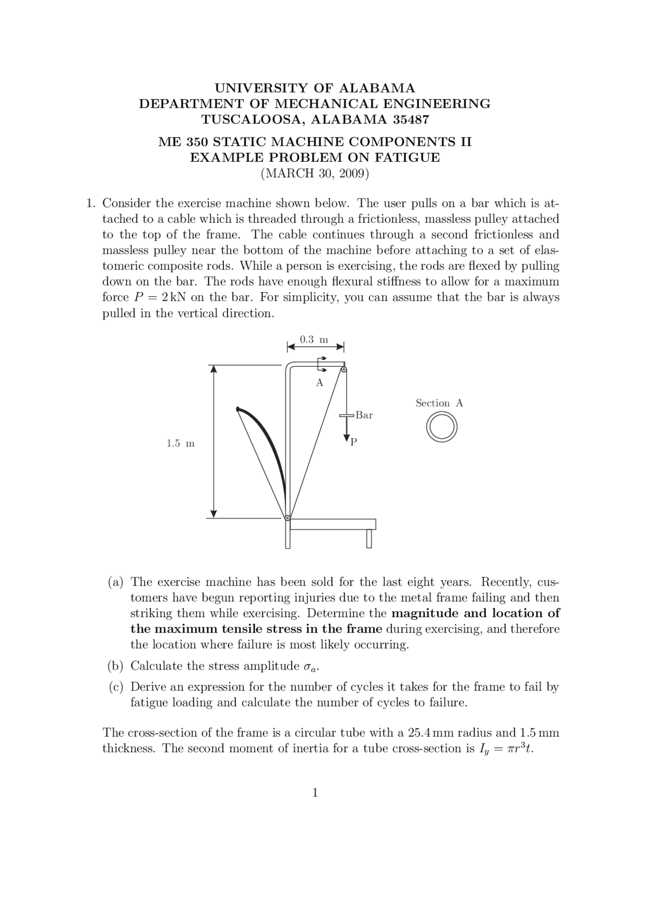 Solved Problems On Fatigue Static Machine Components Ii Me 350