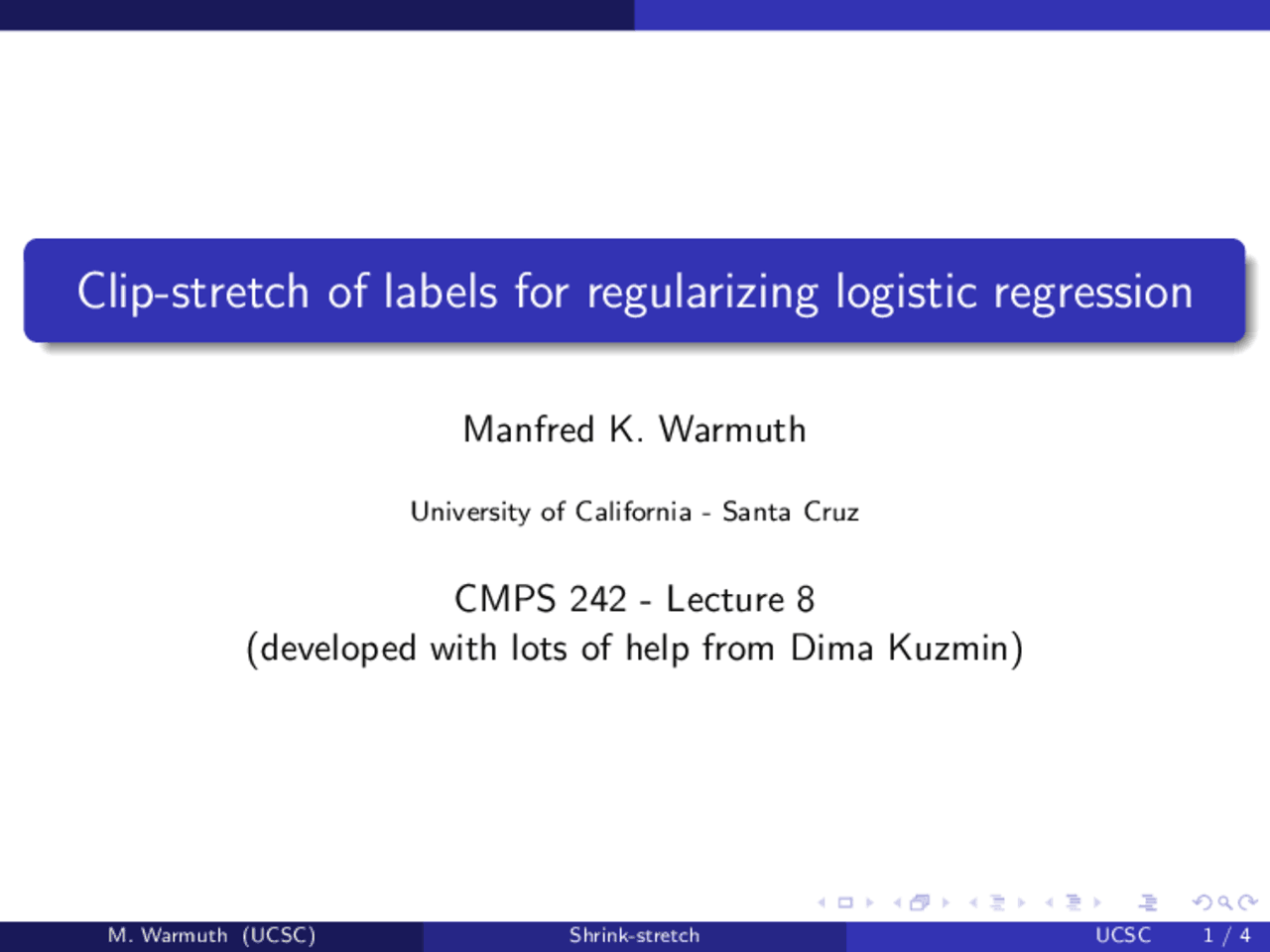 Notes On Clip Stretch Of Labels Of Regularizing Logistics Regression