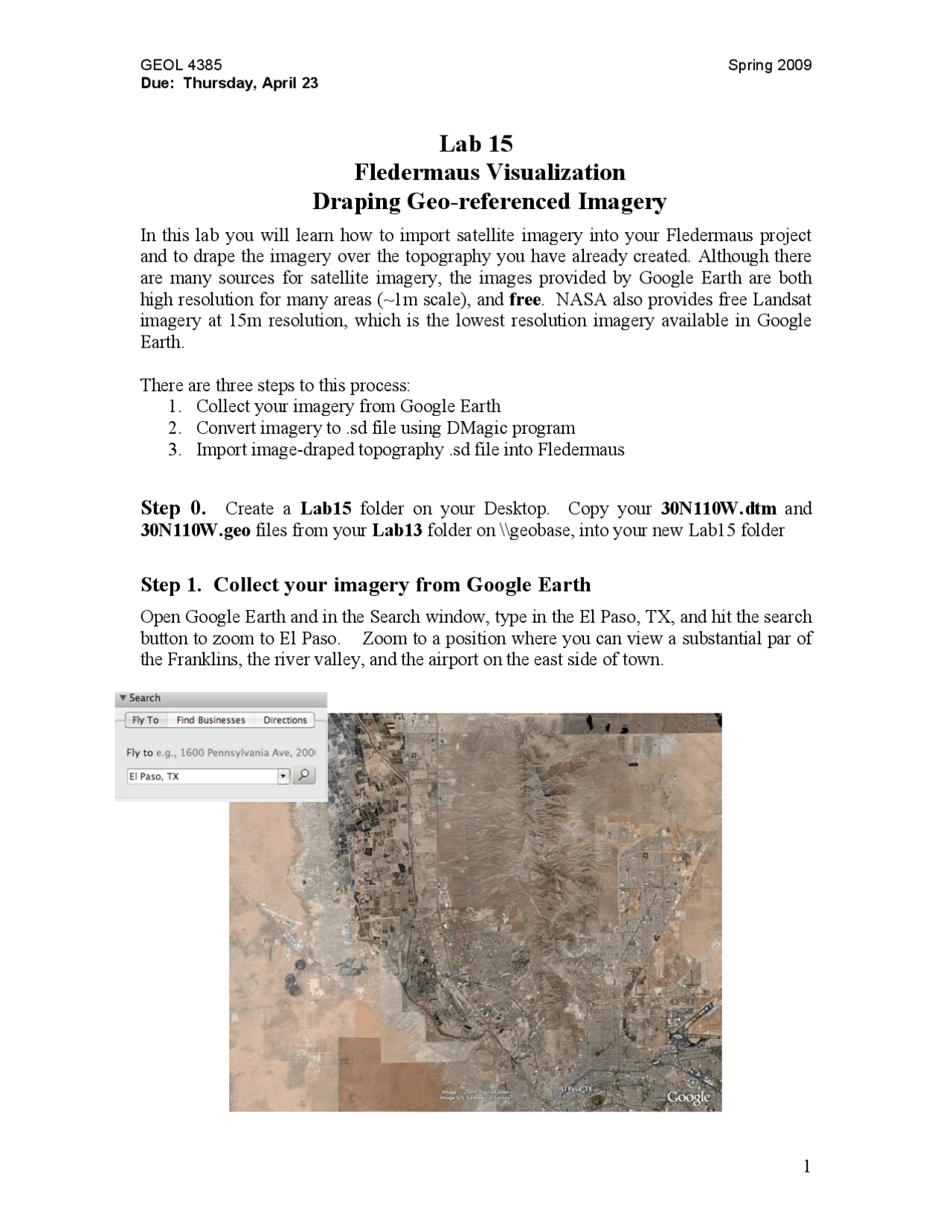 Importing and Draping Satellite Imagery into Fledermaus for GEOL 4385 ...