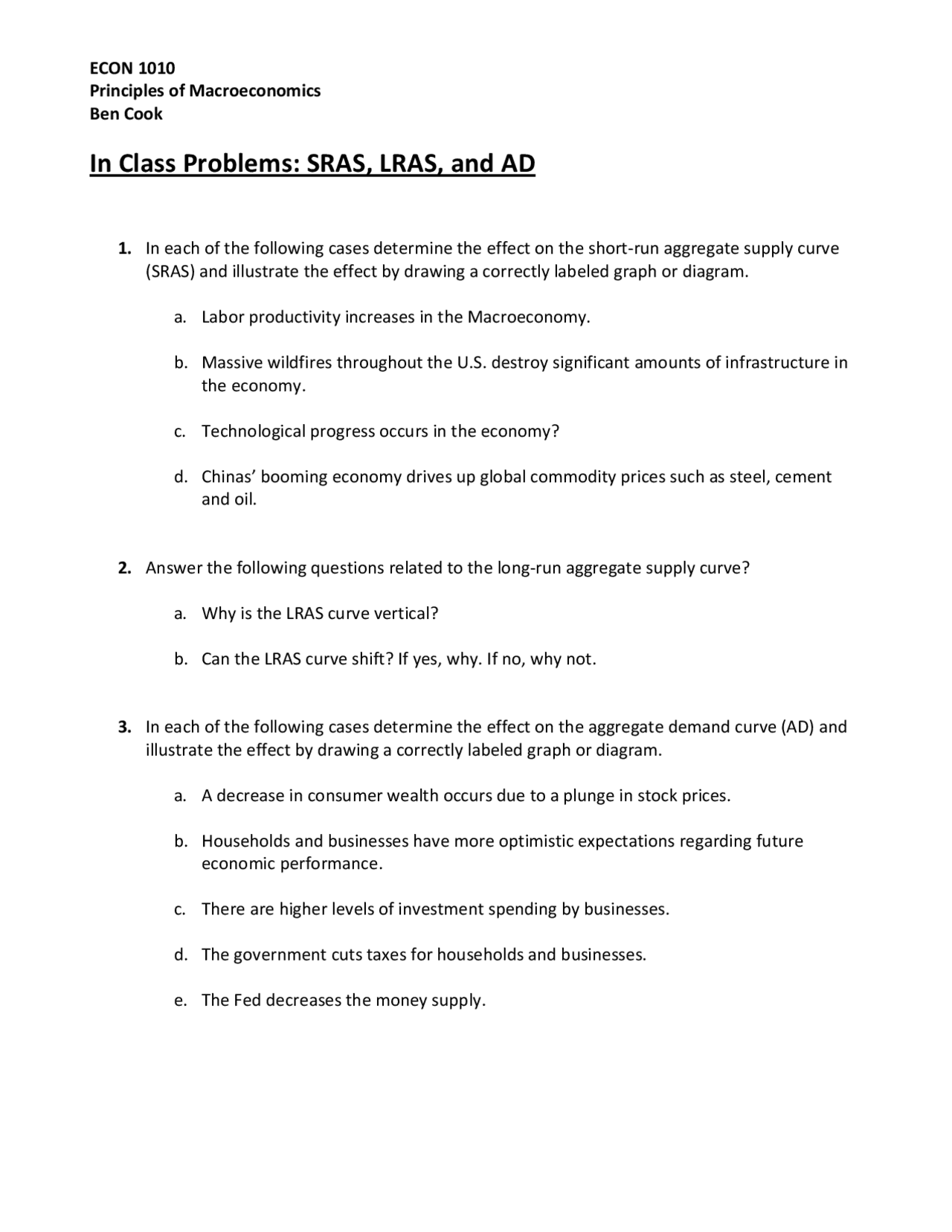 Principles Of Macroeconomics Quiz Econ 1010 Quizzes Introduction