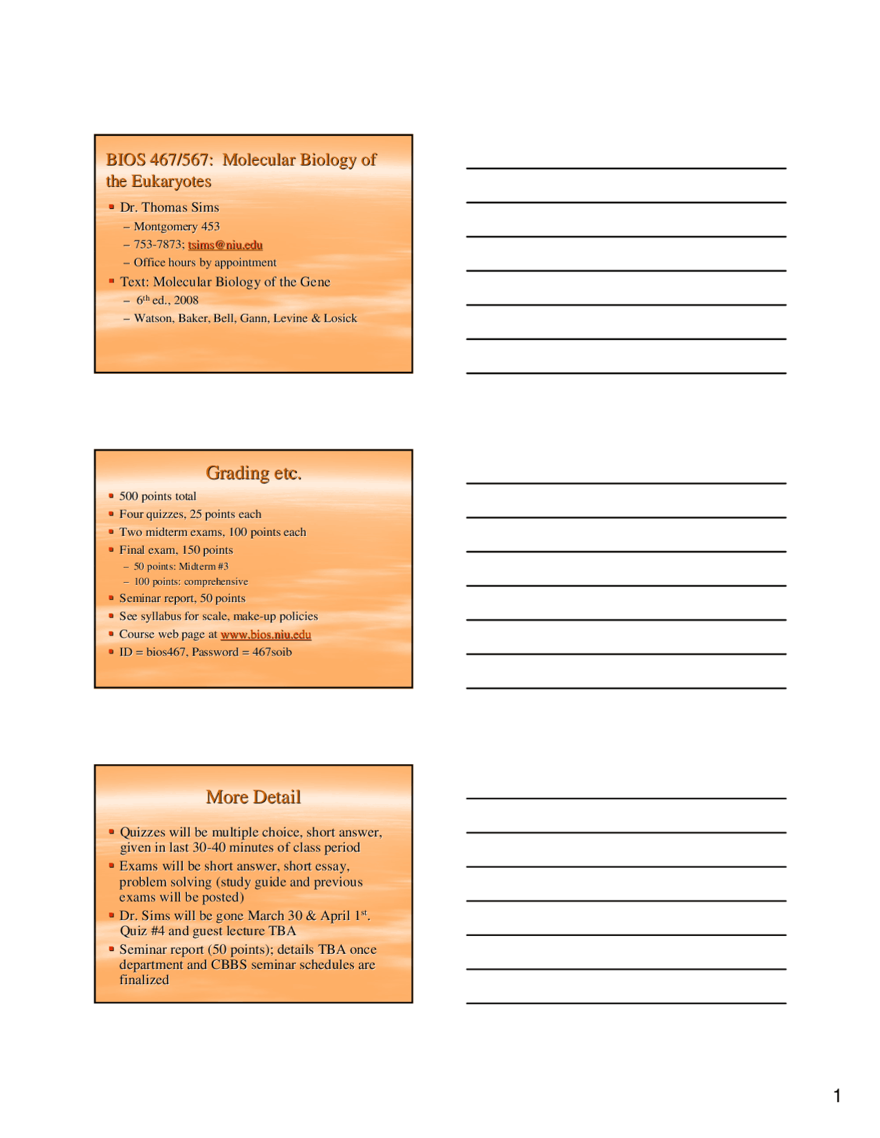 Molecular Biology Of Eukaryotes Midterm Exam Of Lecture Slides Bios