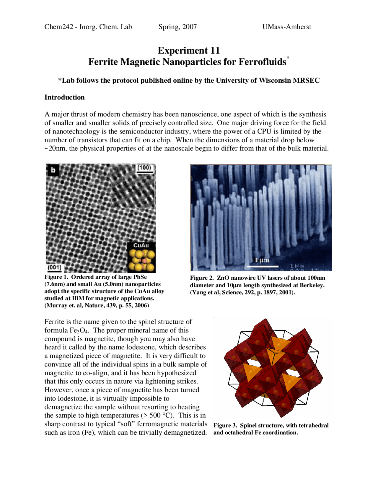 Ferrite Nanoparticle Synthesis: Inorganic Chemistry Lab Experiment ...