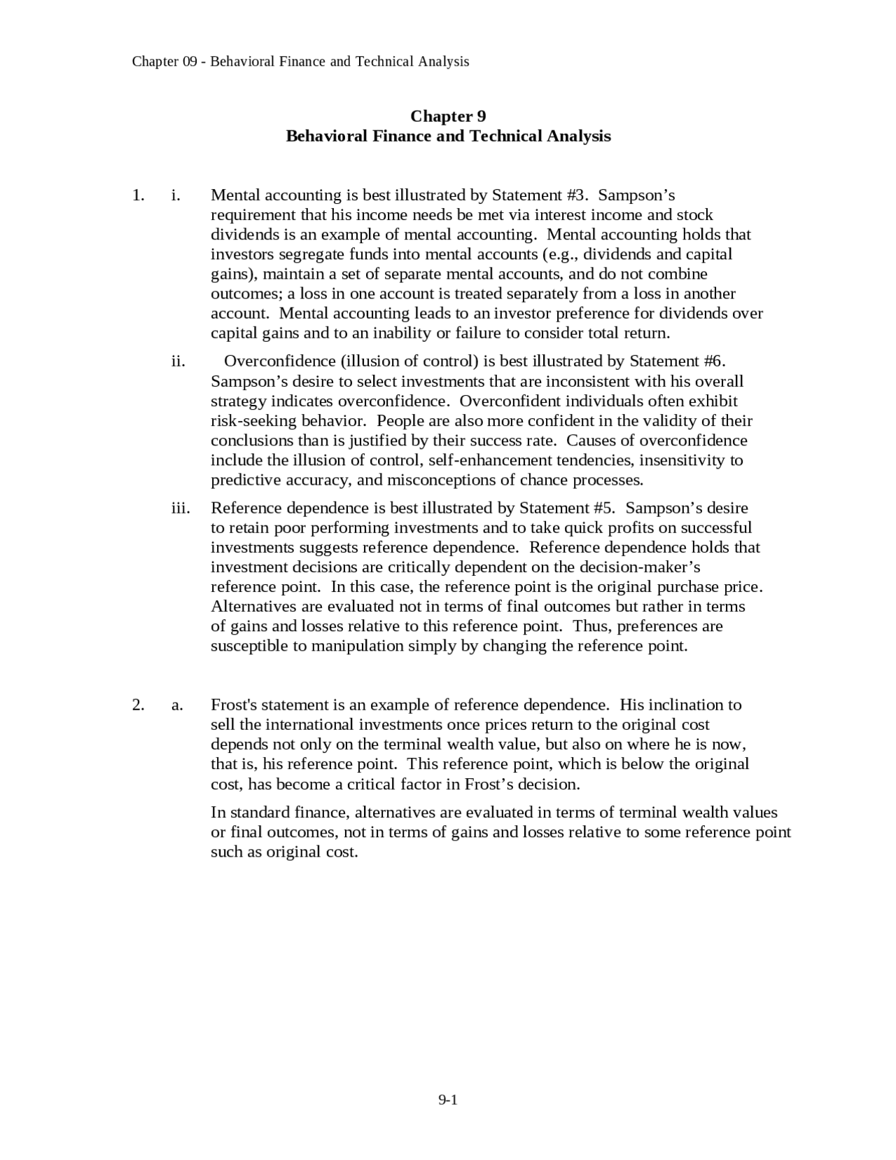 18 Questions For Final Exam Introduction To Investments Fin 340