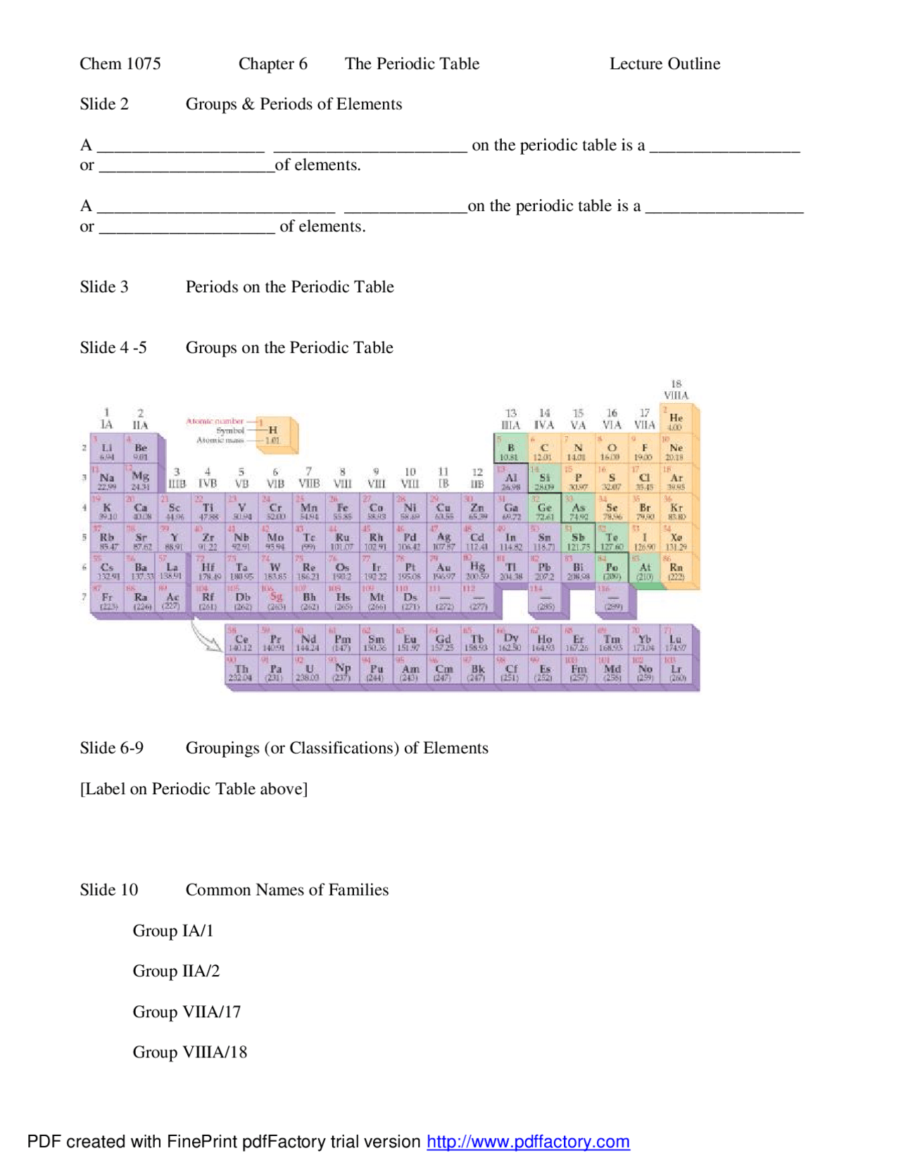 Practice Quiz 6 On Fundamentals Of Chemistry Chem 1075 Docsity