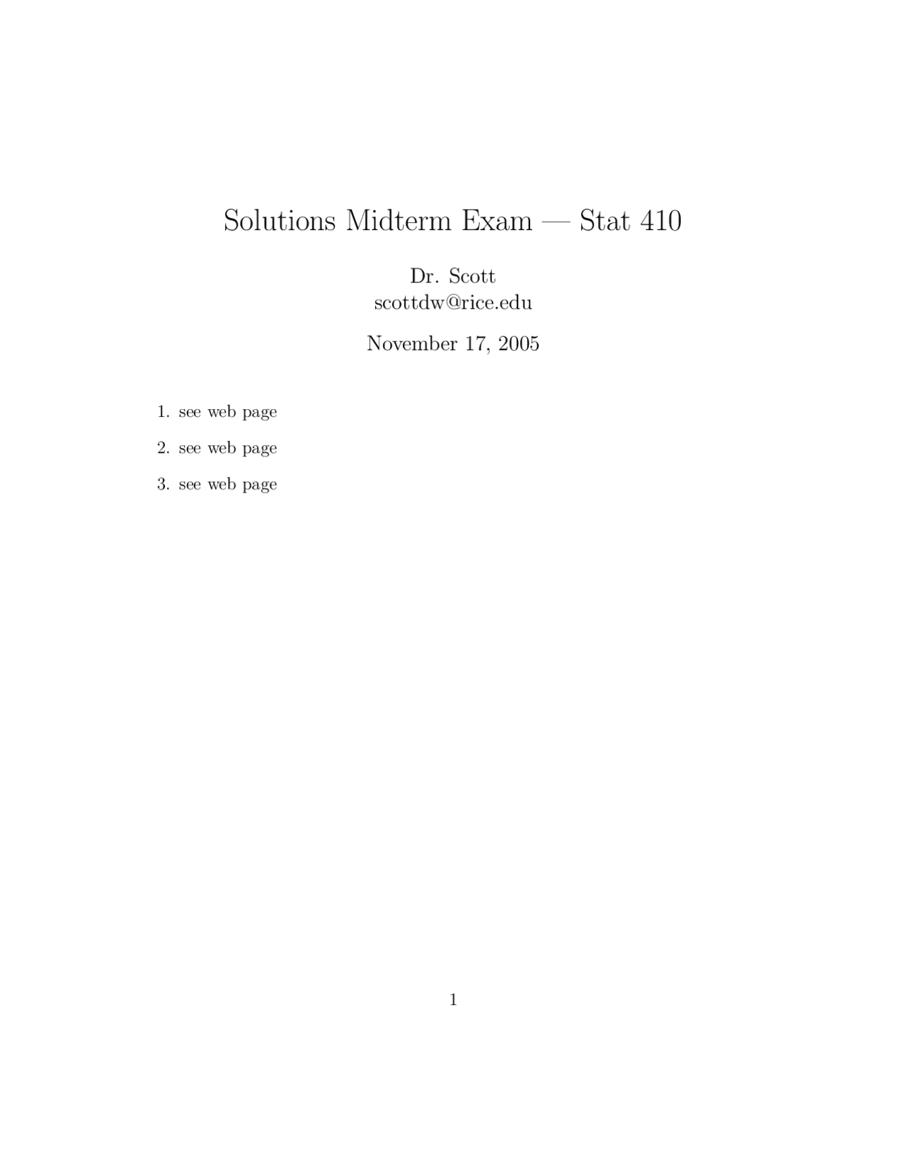 Solution Of Midterm Exam Introduction To Regression And Statistics