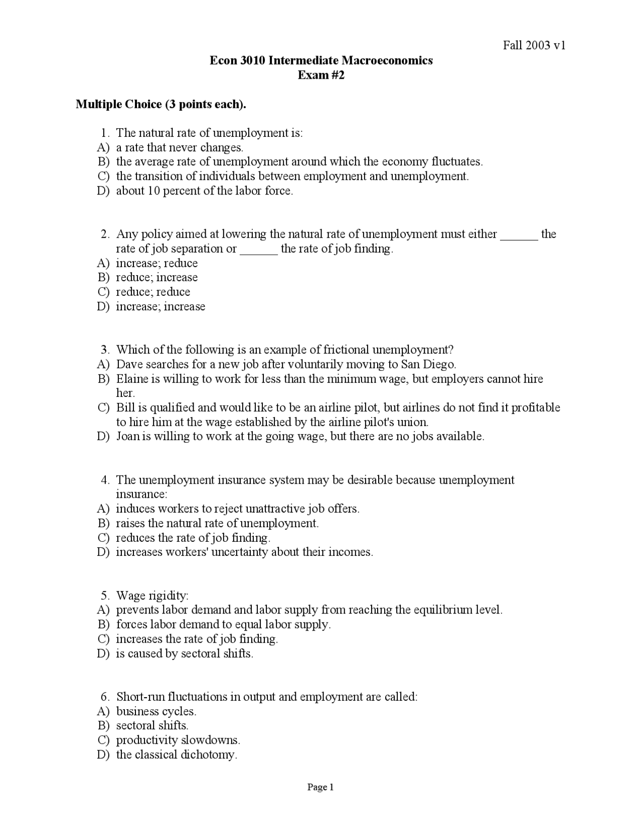 19 Mcqs For Exam 2 Intermediate Macroeconomics Econ 3010 Docsity