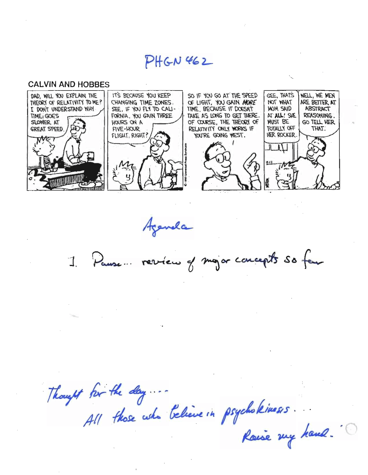 Pause Review Of Major Concepts Lecture Handout Phgn 462 Docsity