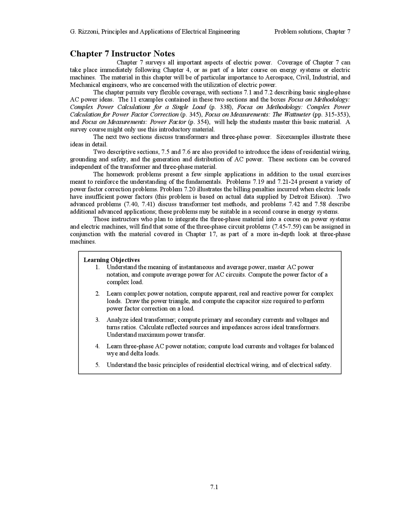 Principles And Applications Of Electrical Engineering Problems Solved