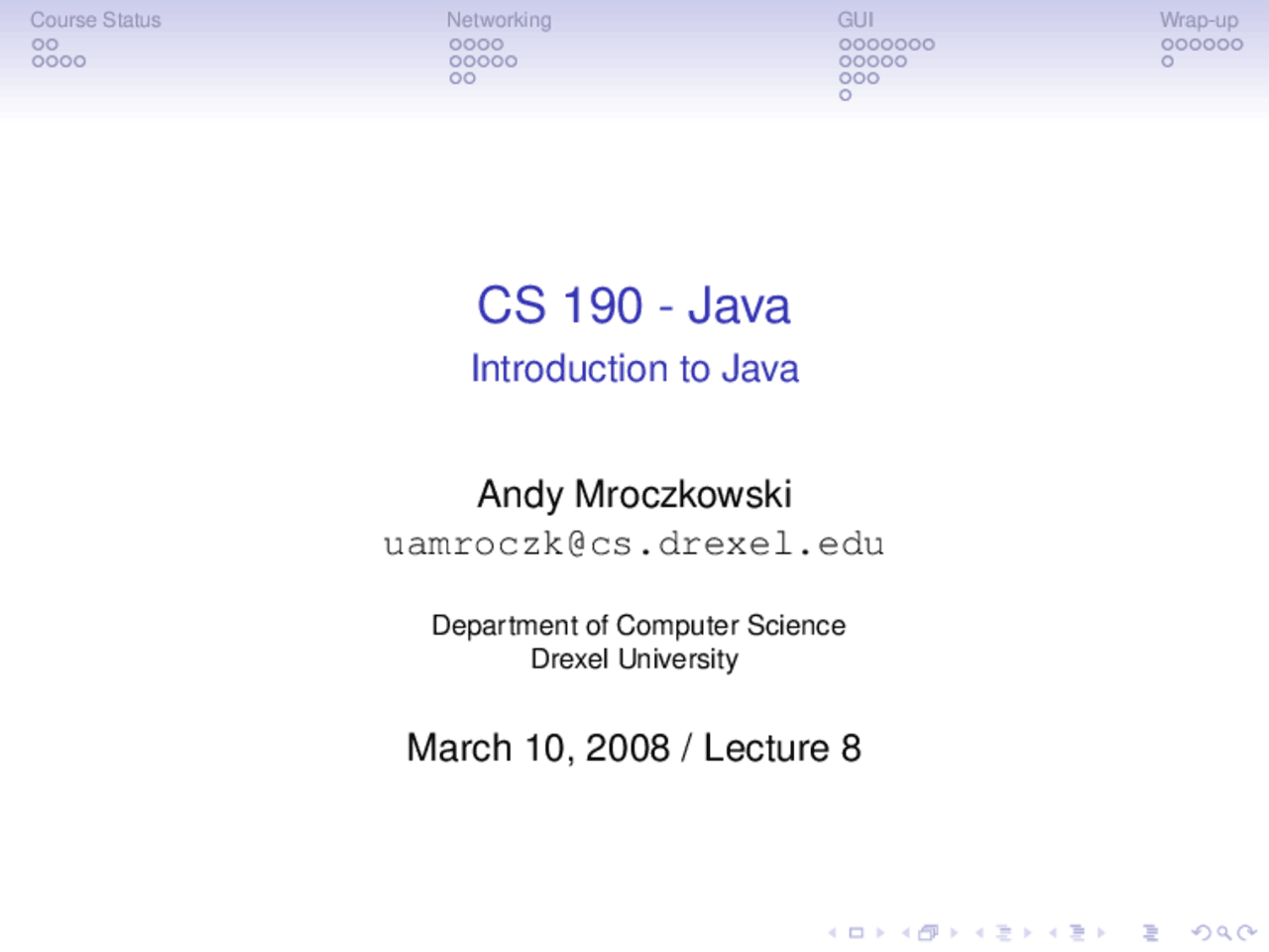 Notes On Networking Gui And Wrap Up Introduction To Java Cs 190 8494