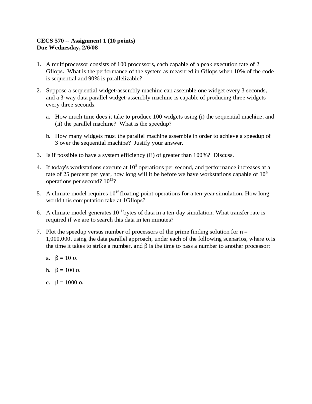 Widget Assembly Machine - Assignment 1 | CECS 424 - Docsity