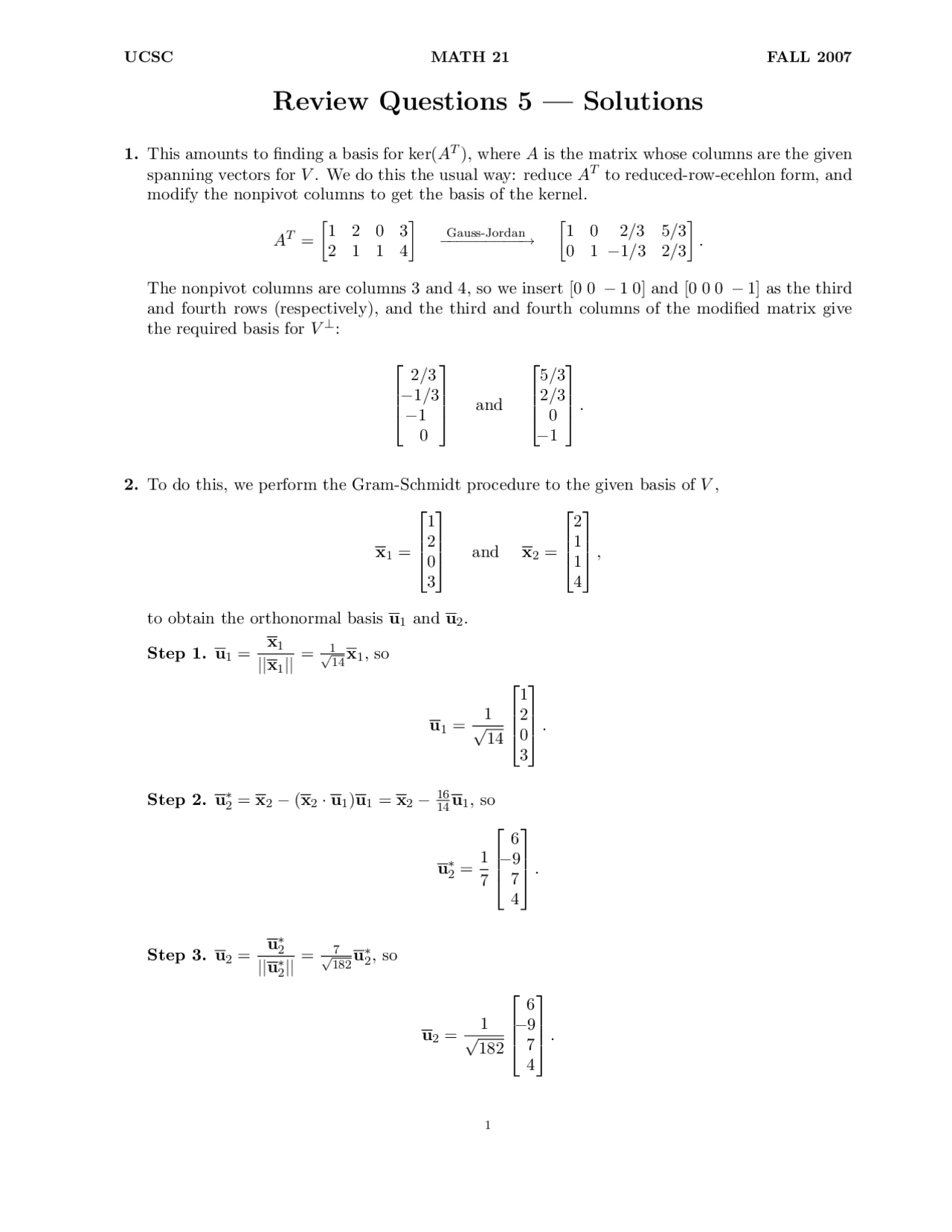 Review Questions 5 On Linear Algebra With Answers MATH 21 Docsity review-questions-5-on-linear-algebra-with-answers-math-21-docsity