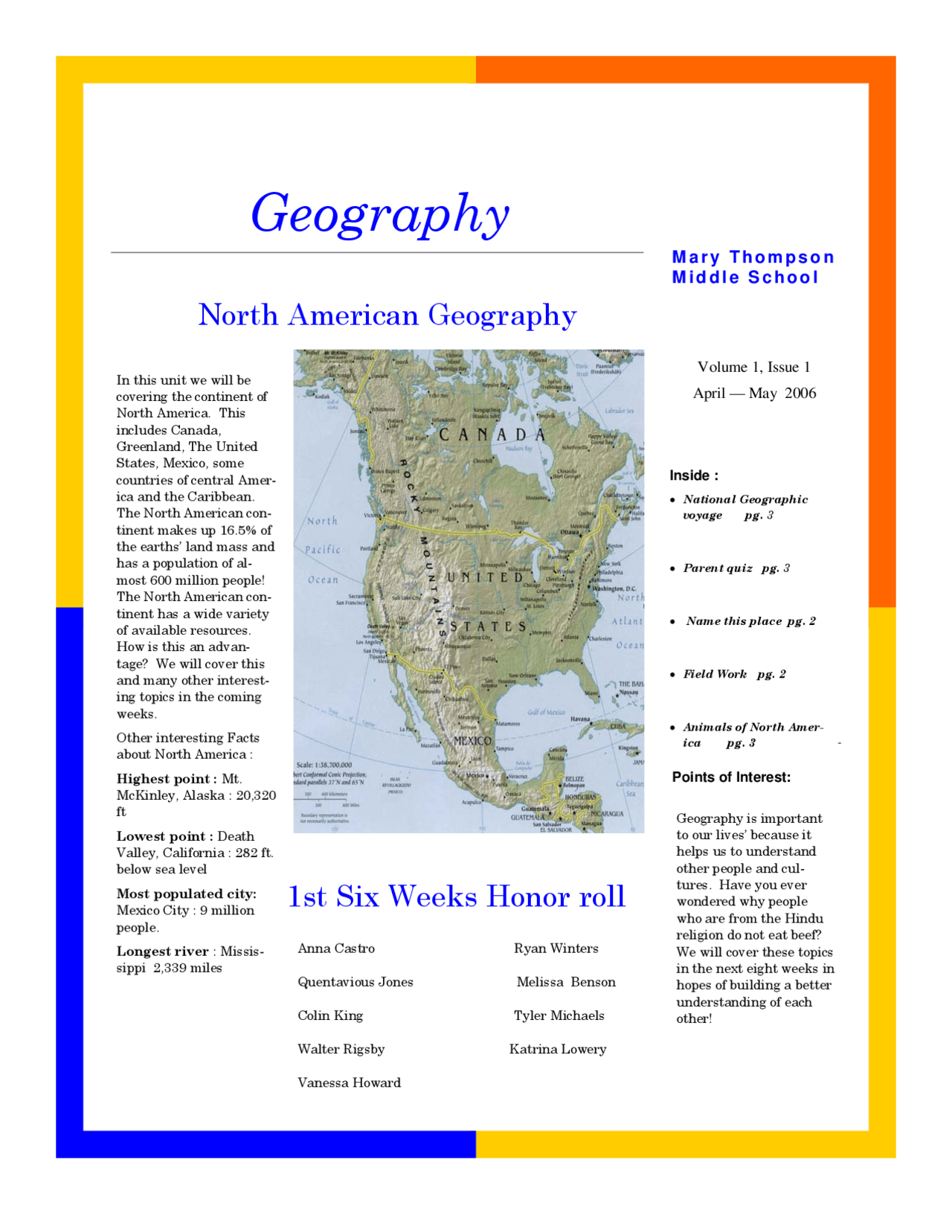 North American Geography - Lecture Slides | CUIN 3111 - Docsity