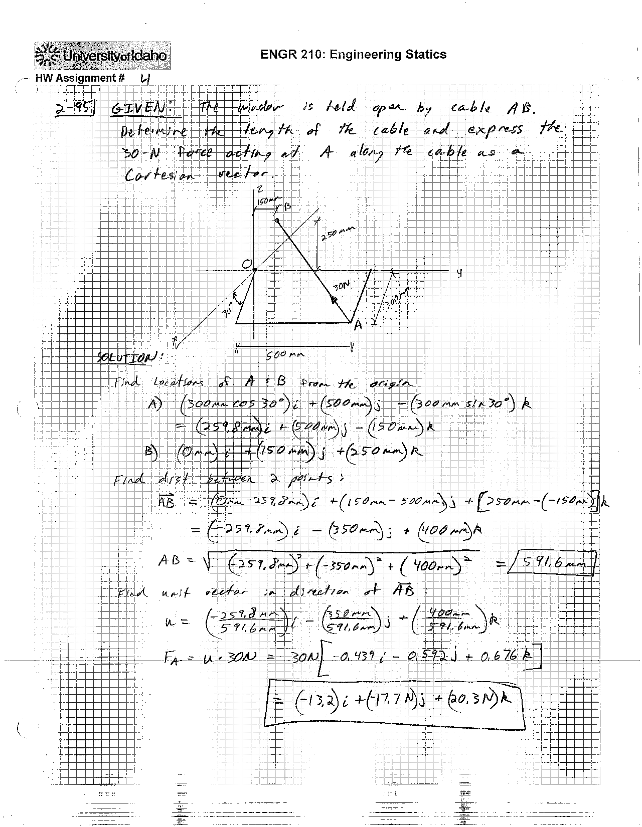 Homework Assignment Iv Solutions Engineering Statics Engr 210 Docsity