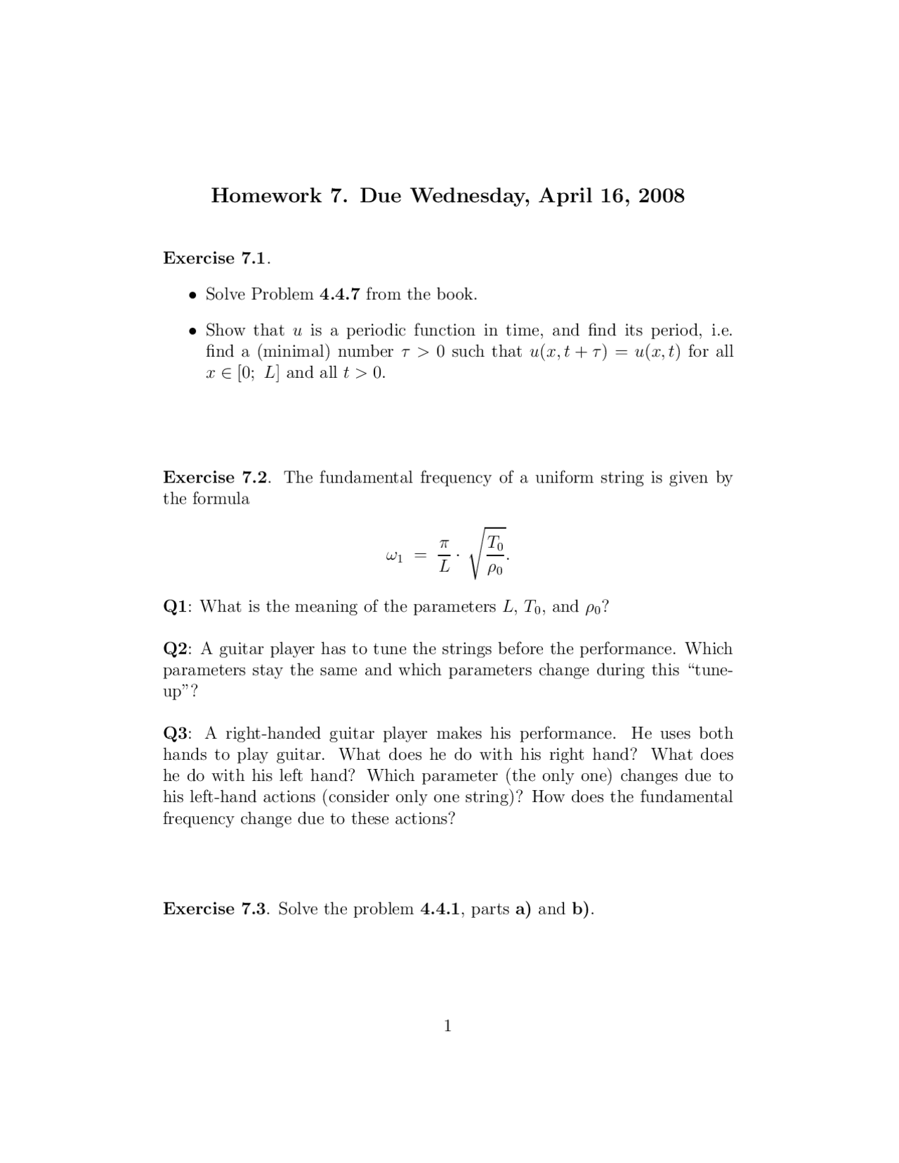 5 Questions On Periodic Functions Assignment Math 3363 Docsity