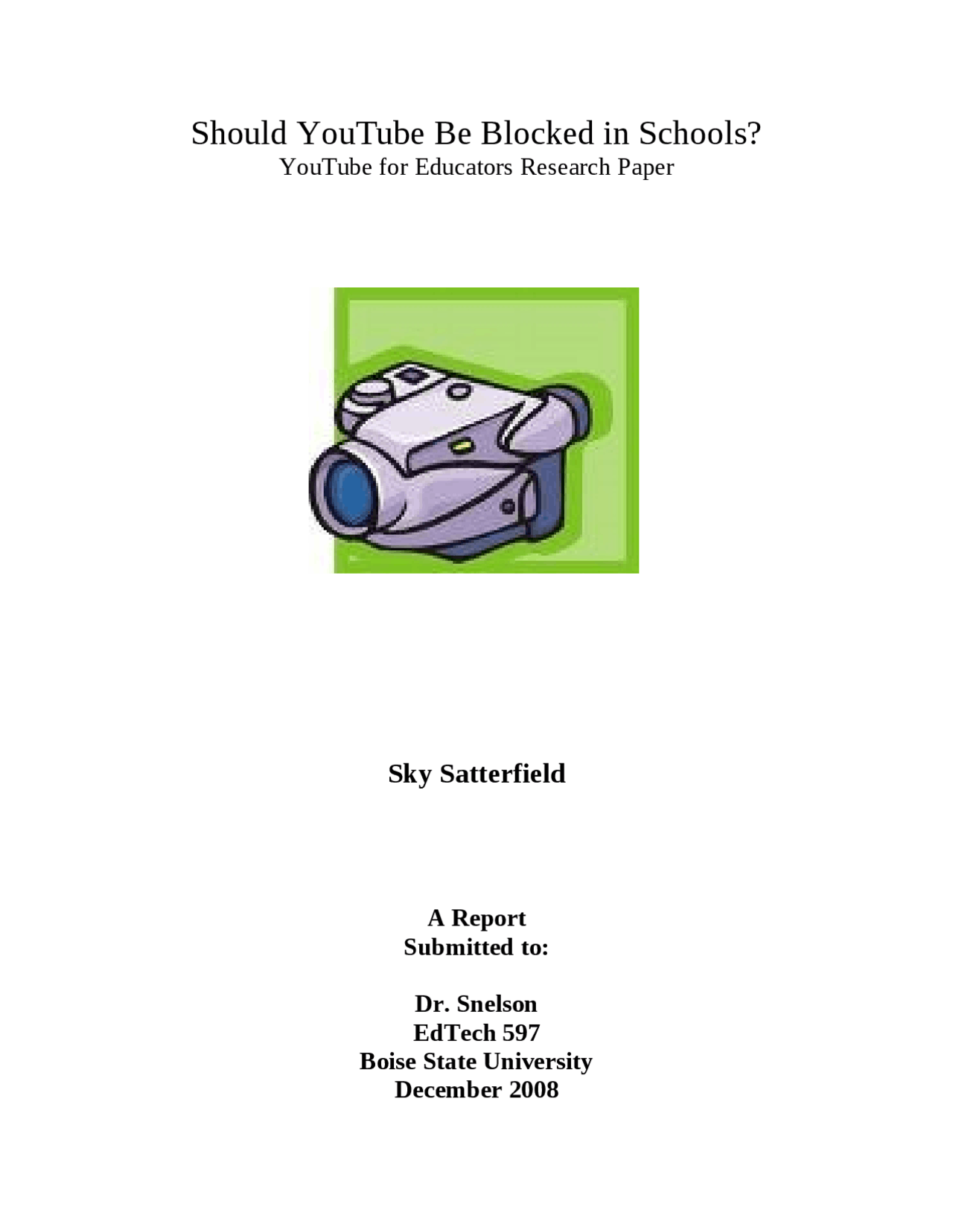 Evaluation of Youtube – Final Report | EDTECH 597 | Papers History of ...