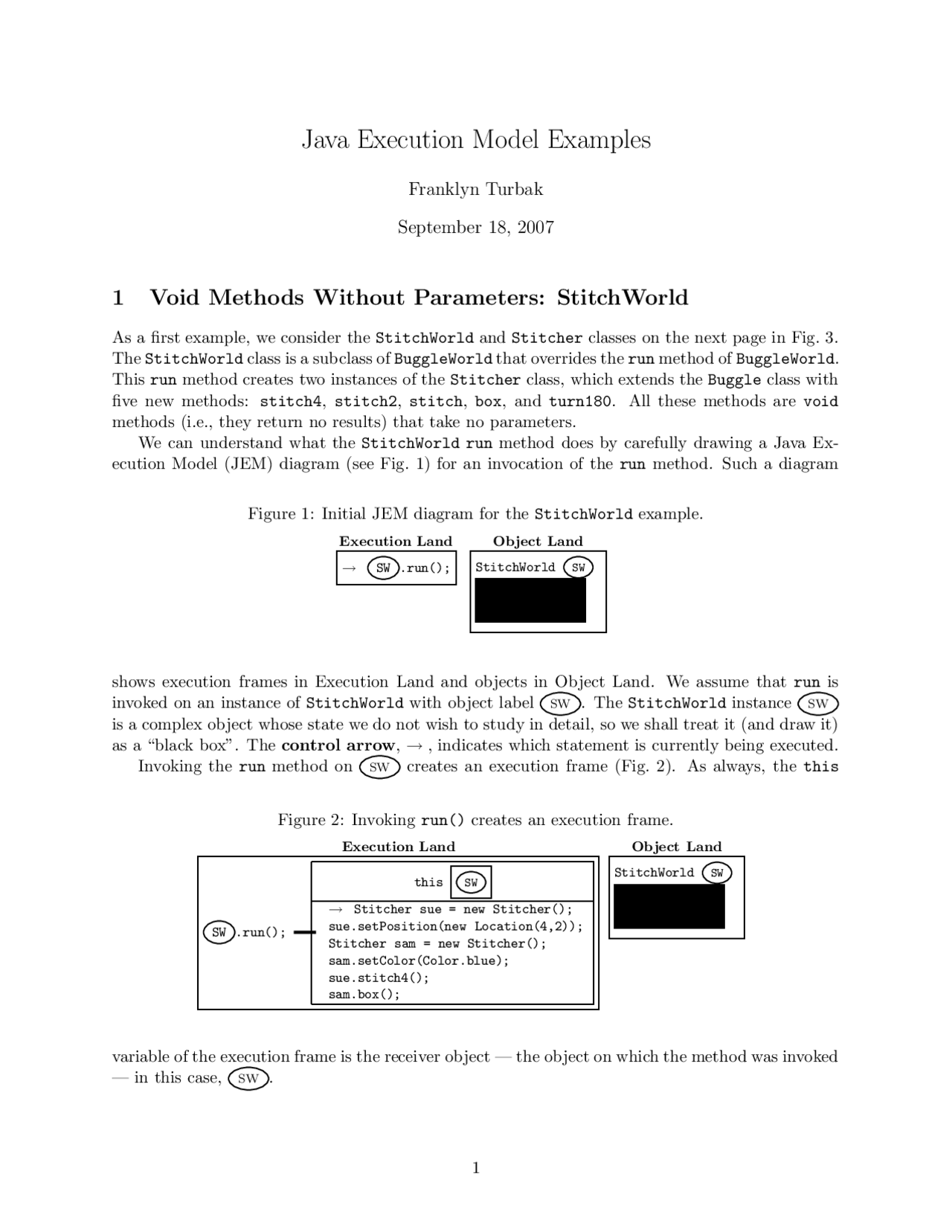 Assignment On Java Execution Model Examples Cs 111 Docsity