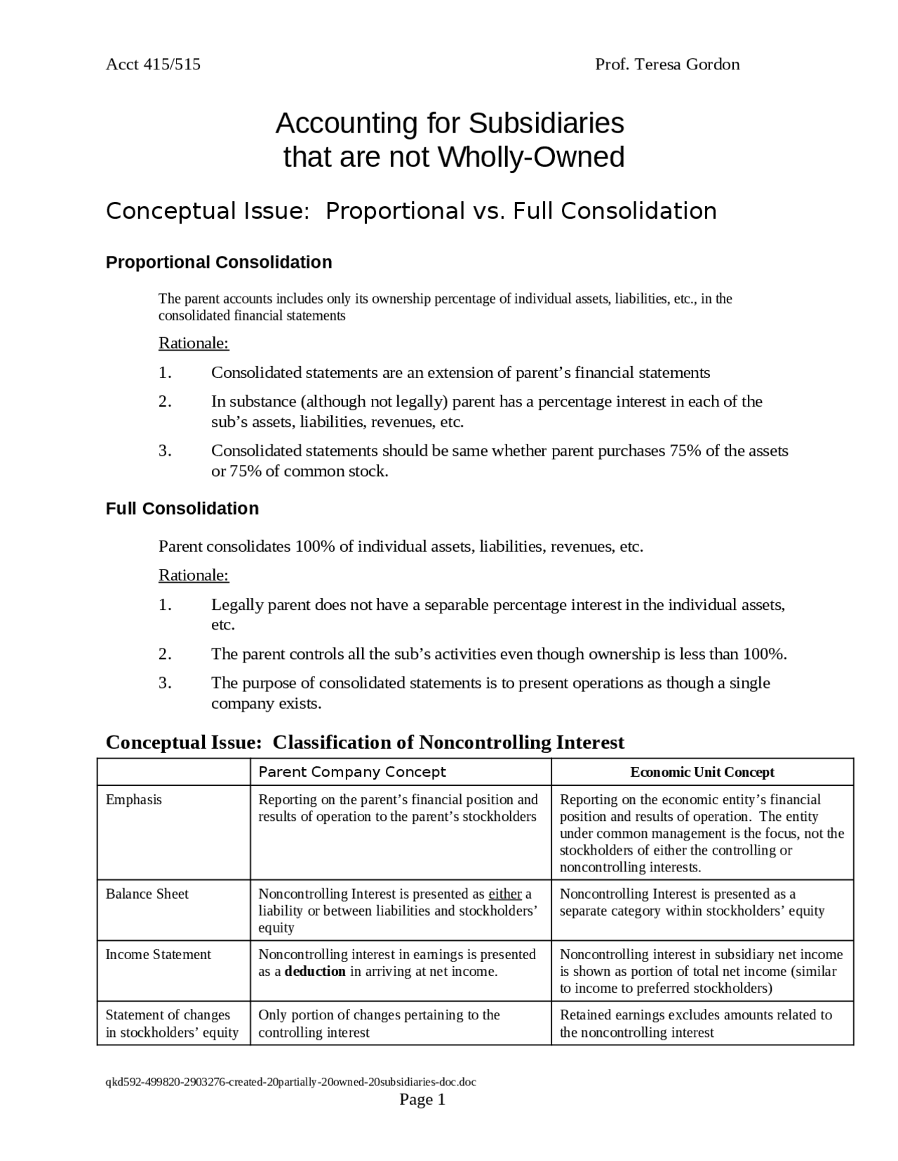 Accounting for Subsidiaries - Advanced Financial Accounting and ...