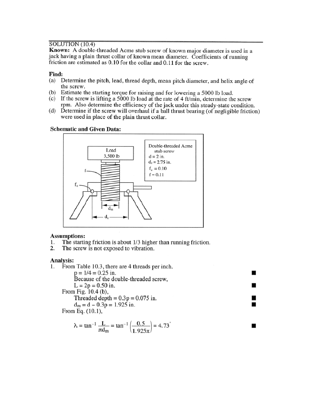 Machine Design I Assignment Solved Questions Mem 431 Docsity
