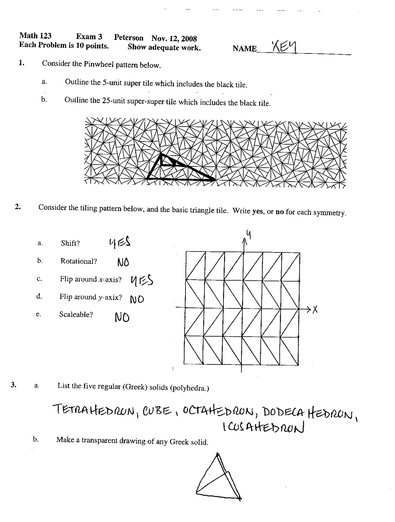 Exam 3 With Answer Key Mathematics Applied To Modern World Math 123
