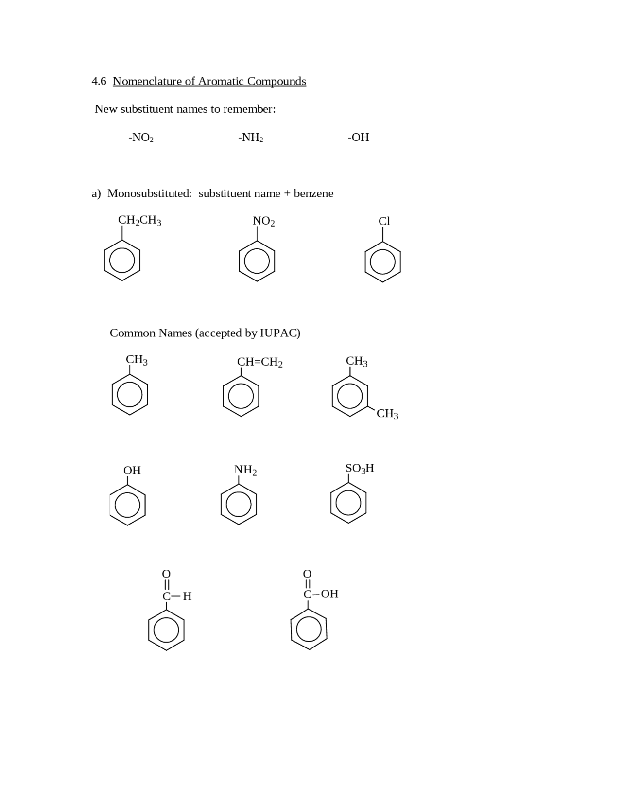 Nomenclature Of Aromatic Compounds Lecture Notes Chem 2300 Docsity