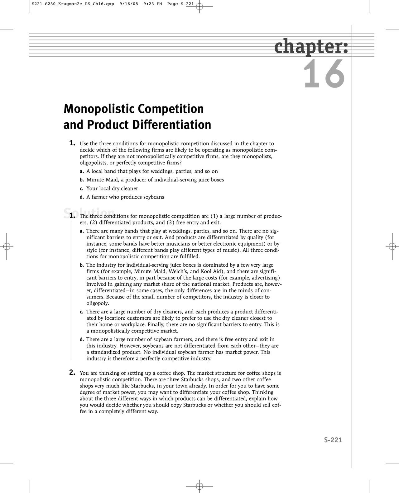 Monopolistic Competition and Product Differentiation | ECON 1 - Docsity