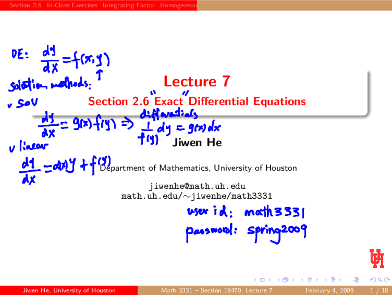 Differential Forms and Differential Equations - Notes | MATH 3331 - Docsity
