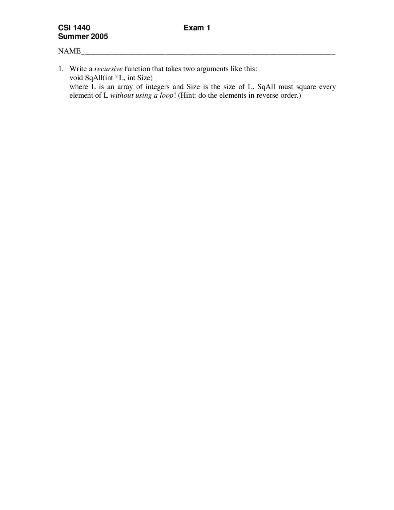 5 Questions On Introduction To Computer Science Ii With Lab Exam