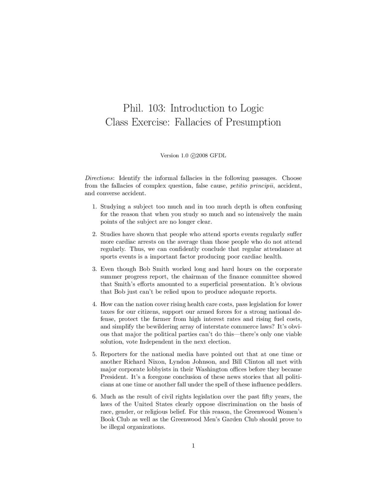 Introduction To Logic Fallacies Of Presumption Answers Phil 103