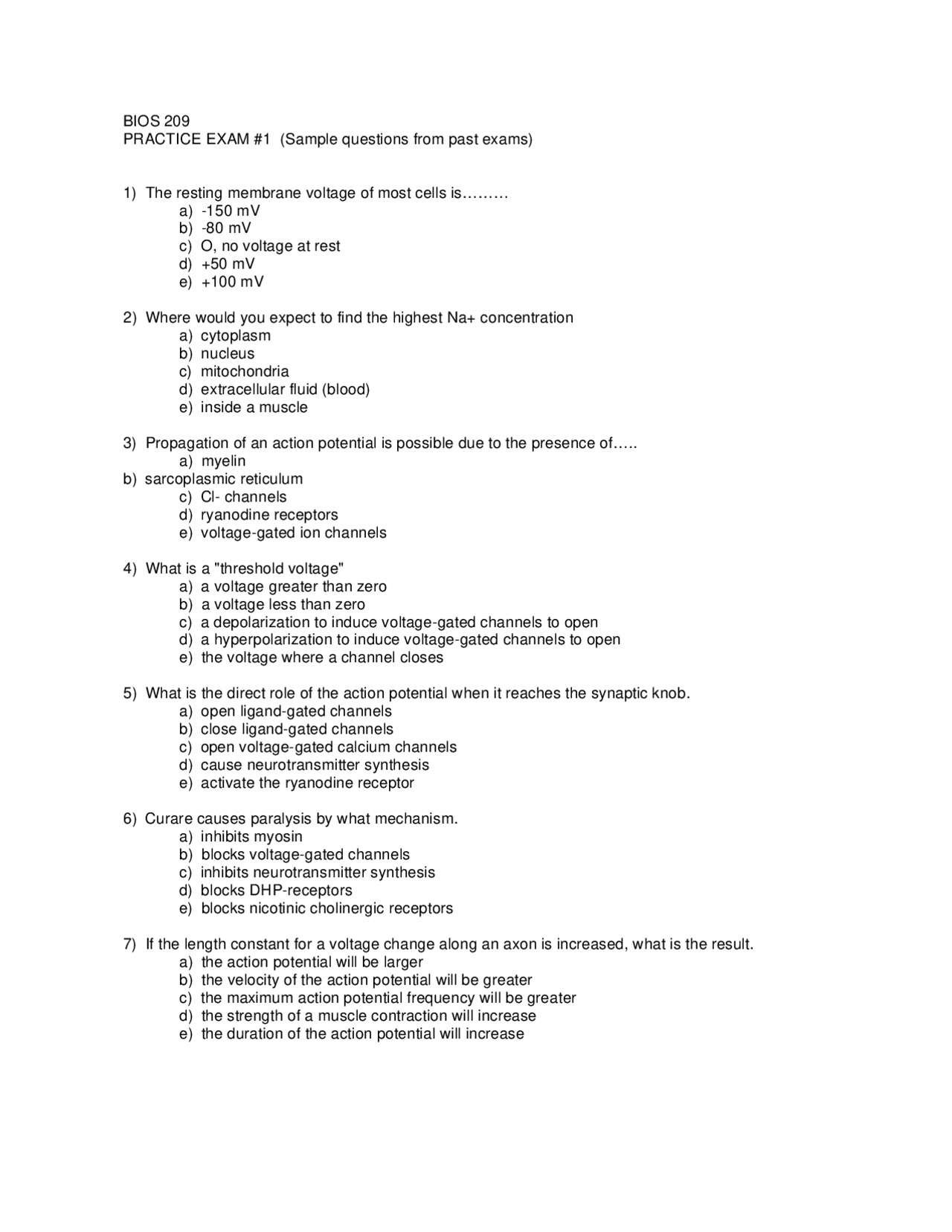 Practice Exam 1 - Fundamentals of Biology II | BIOS 209 | Exams Biology ...