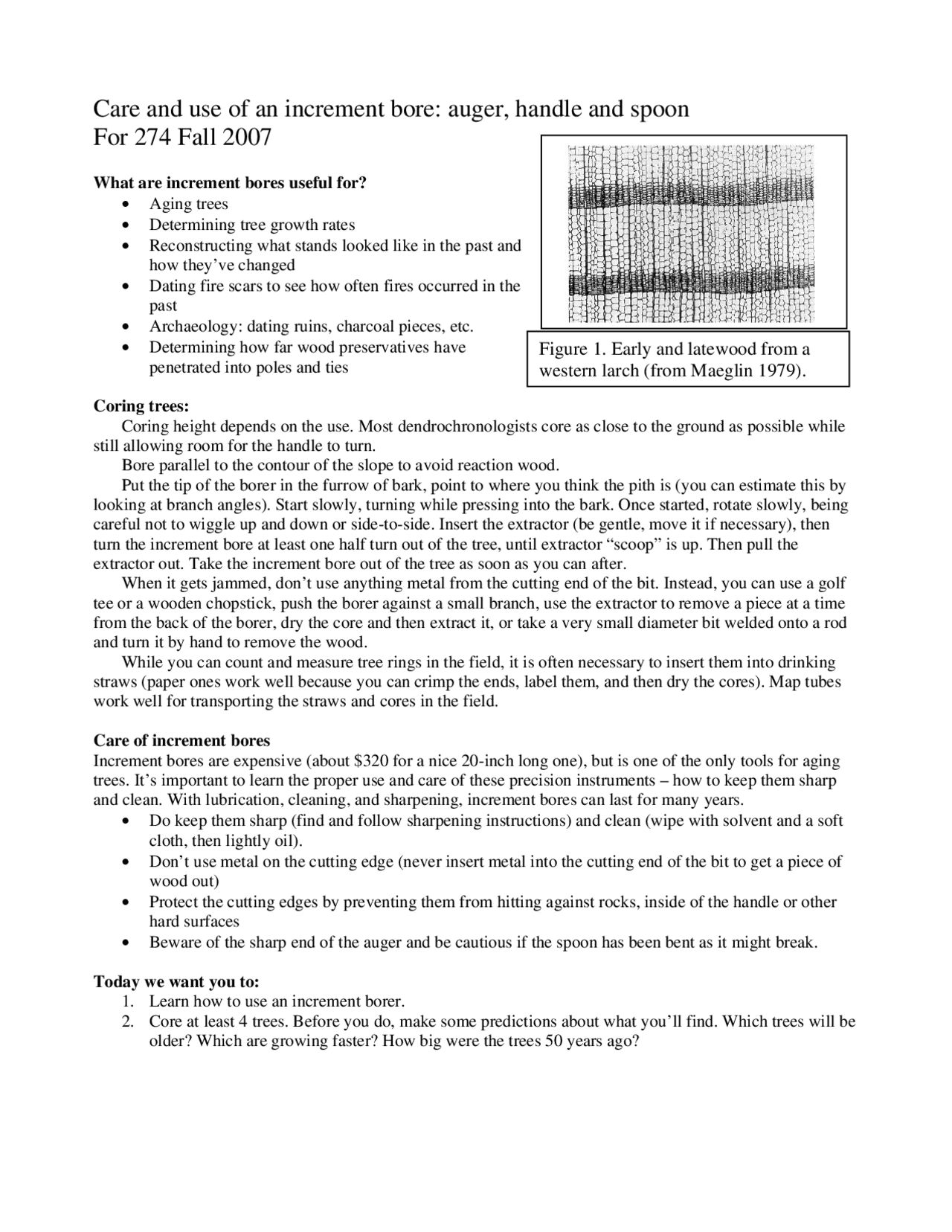 Care and Use of an Increment Borer: Auger, Handle and Spoon | FOR 274 ...