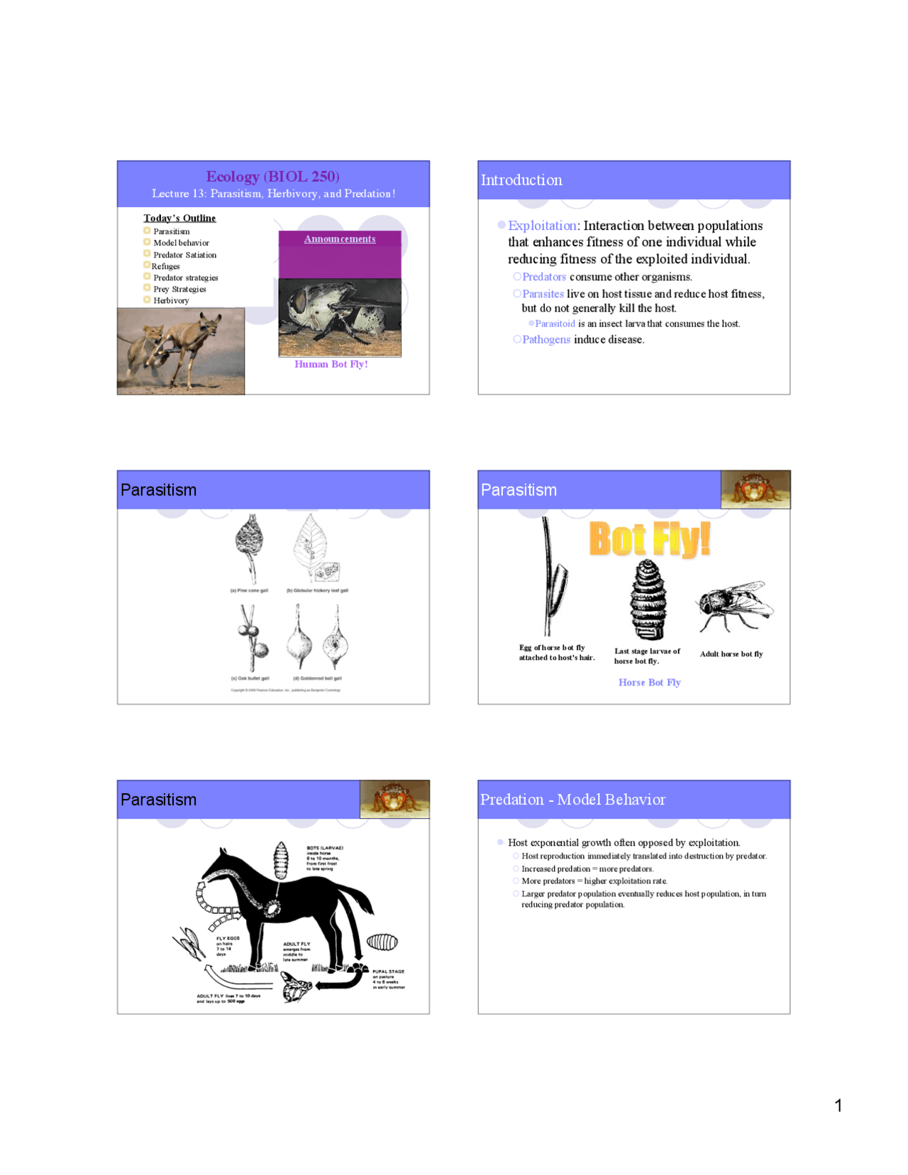 Parasitism Herbivore And Predation Lecture Slides Biol 250 Docsity