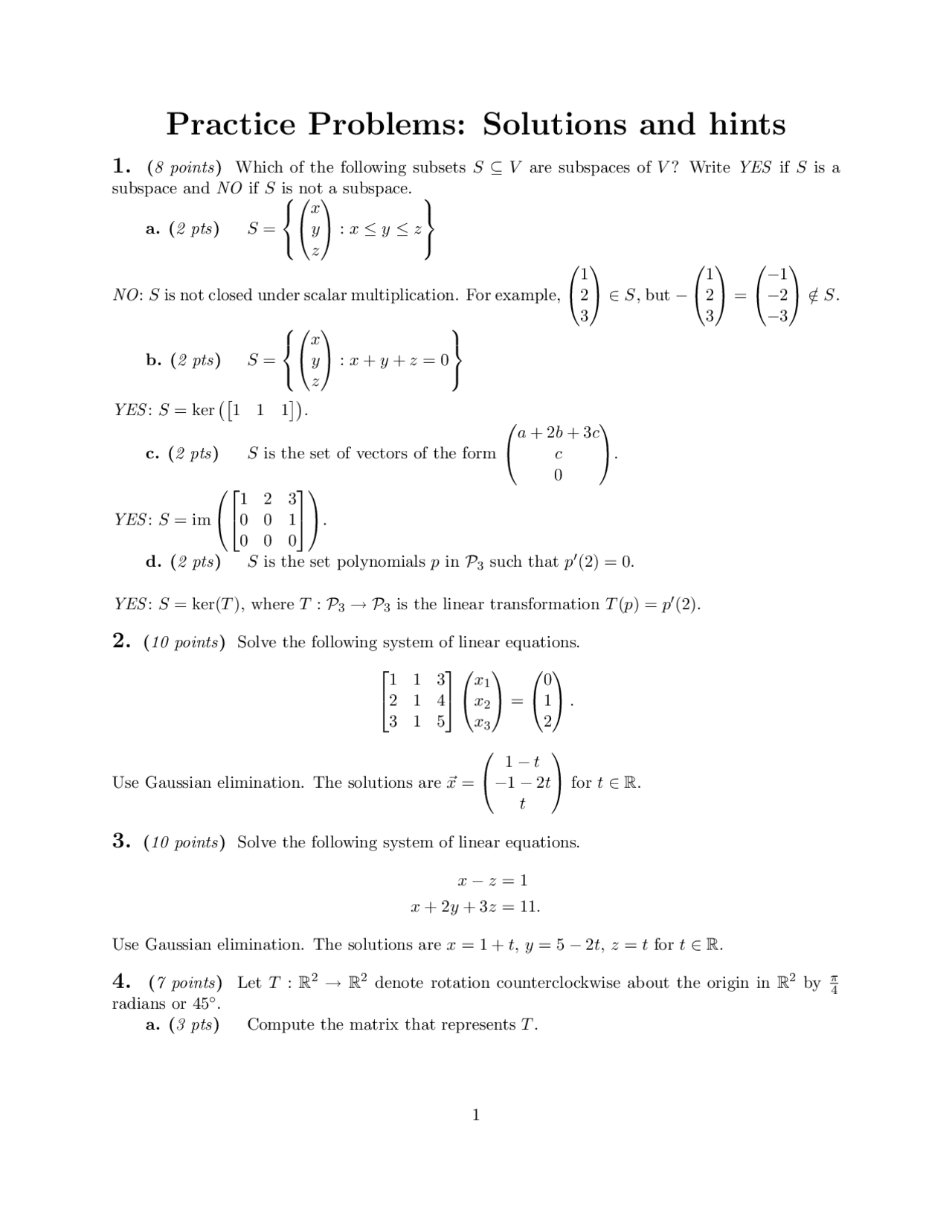10 Solved Problems On Vector And Scalar Multiplications Final Exam