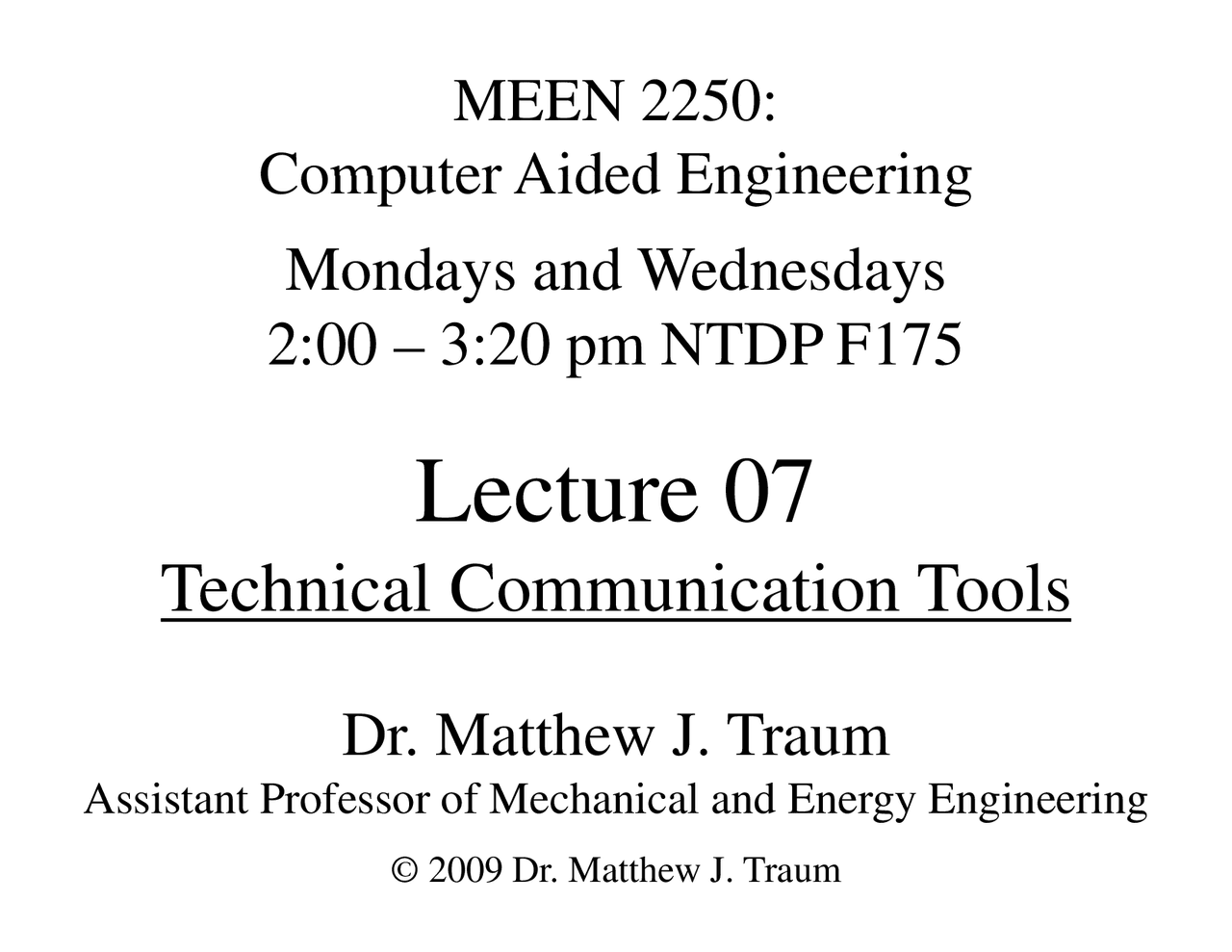 Technical Communication Tools Lecture Slides Meen 2250 Docsity