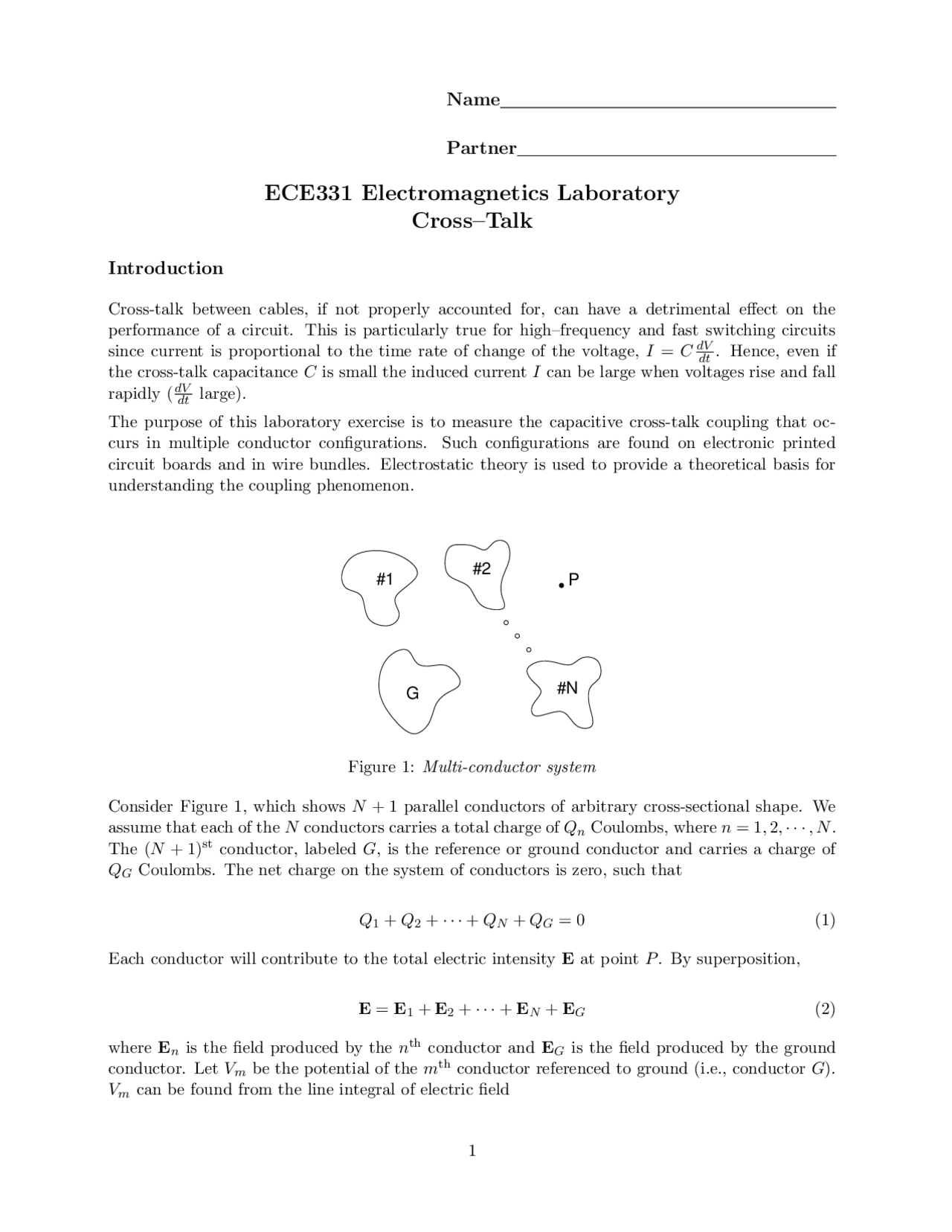 Introduction To Electromagnetics Laboratory Ece 330 Docsity