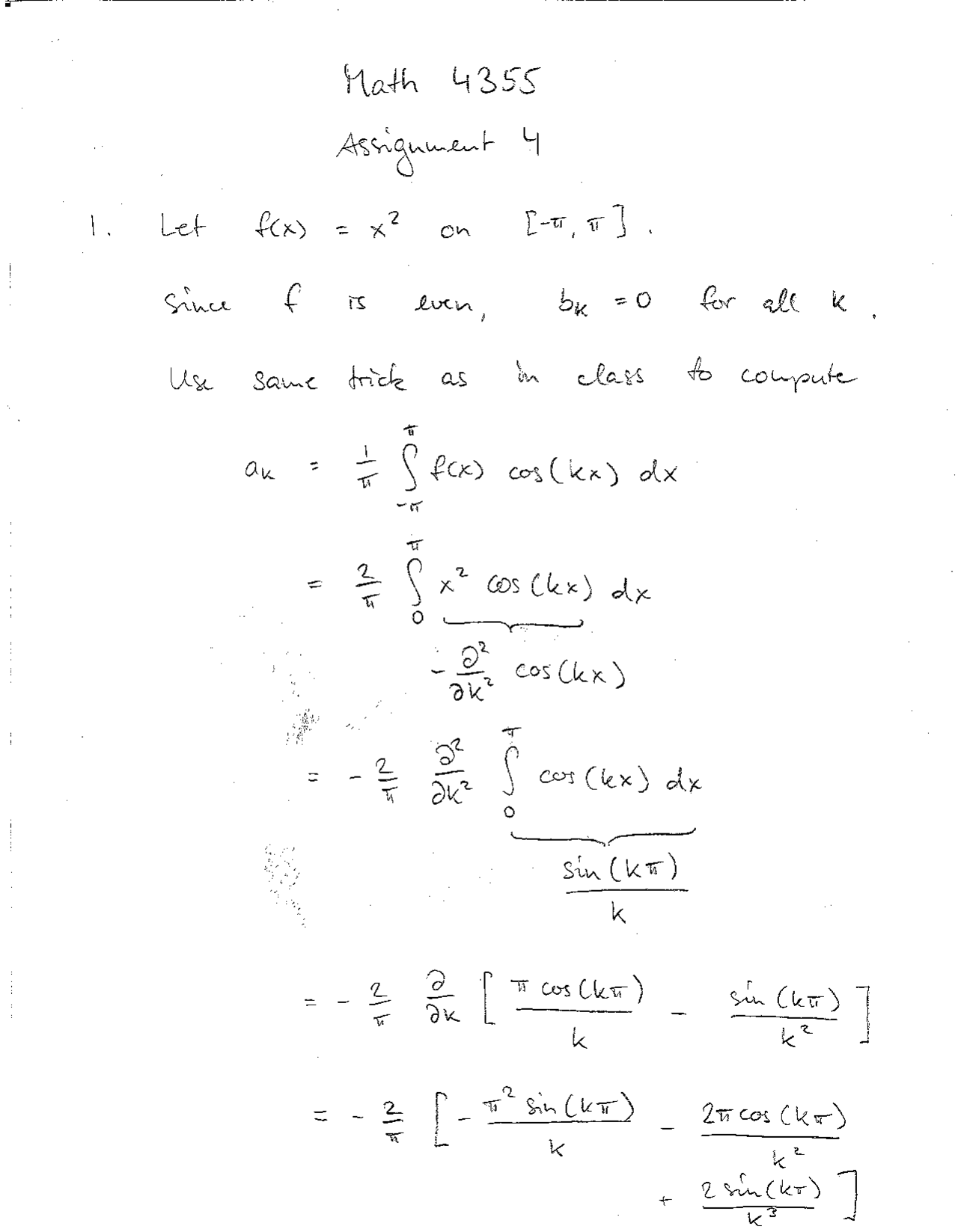 Assignment 4 On Math Of Signal Representation Handwritten Notes