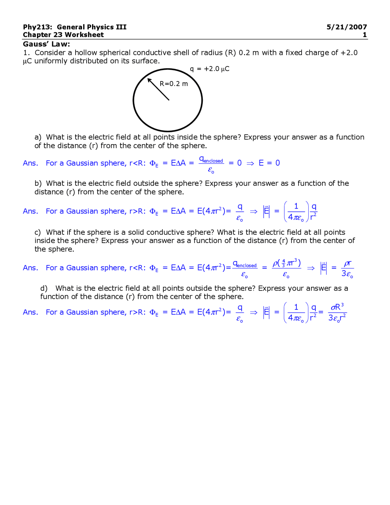 Final Exam With Solved Questions General Physics Calculus Phy 213