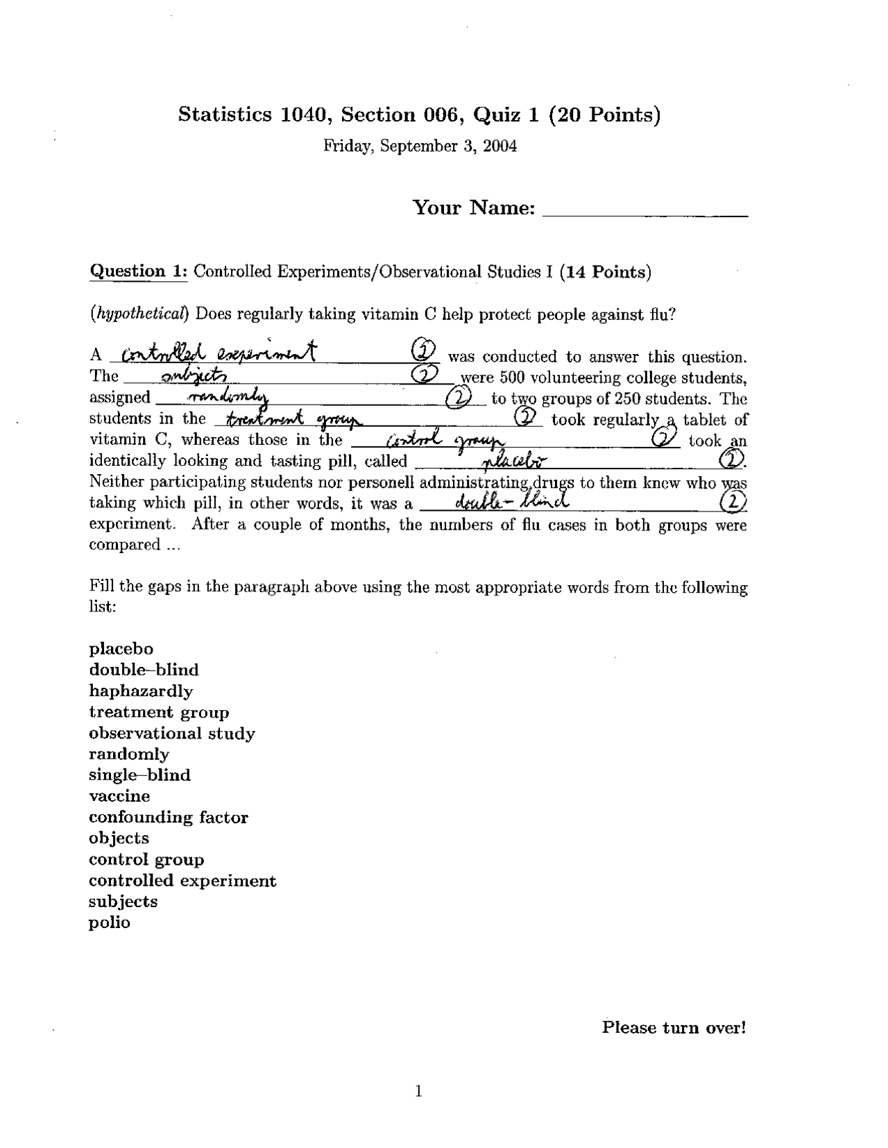 Practice With Past Answered Quizzes On Introduction To Statistics Stat 1040 Docsity