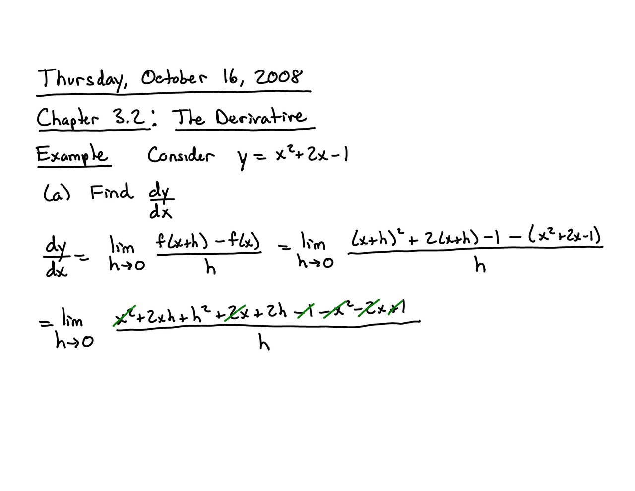 The Derivatives Calculus I Lecture Handout Math 121 Docsity