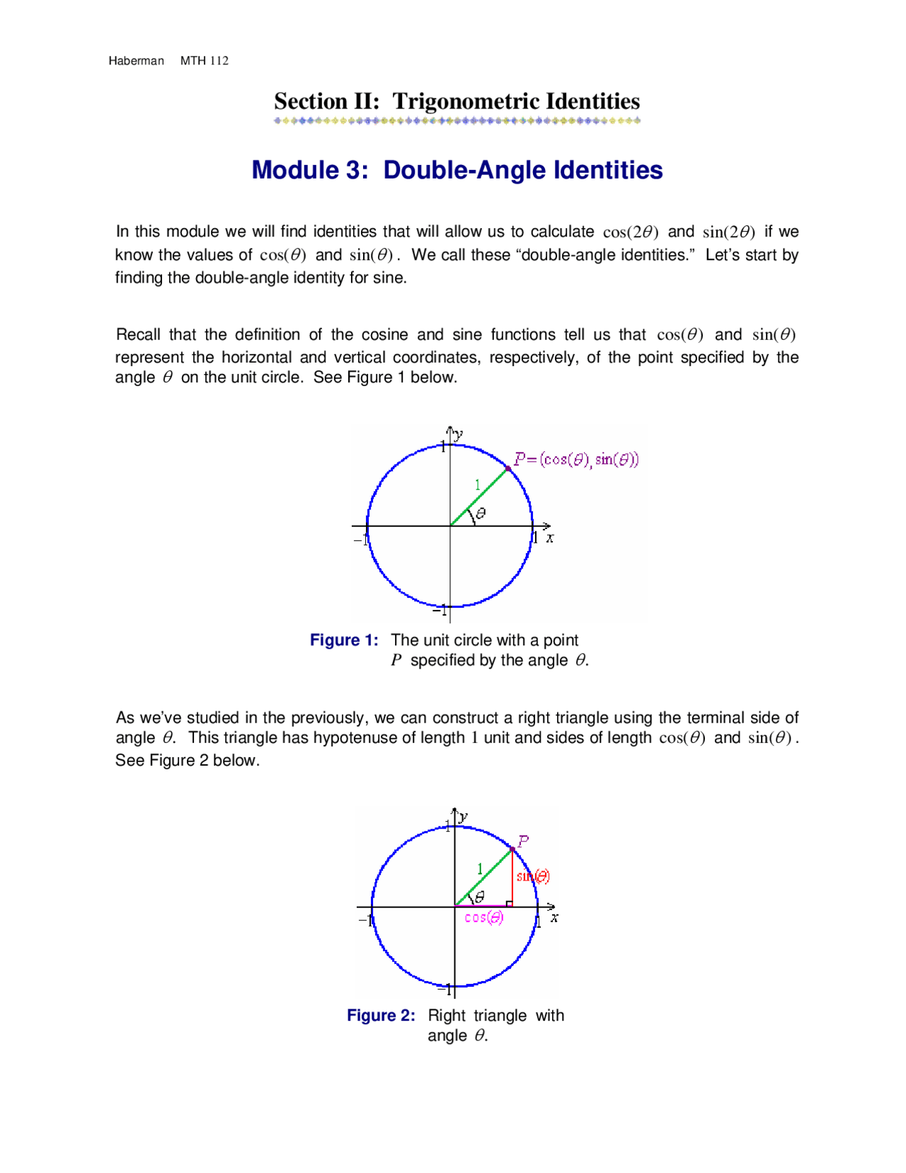 Double Angle Identities – Trigonometric Identities – Module 3 | MTH 112 ...
