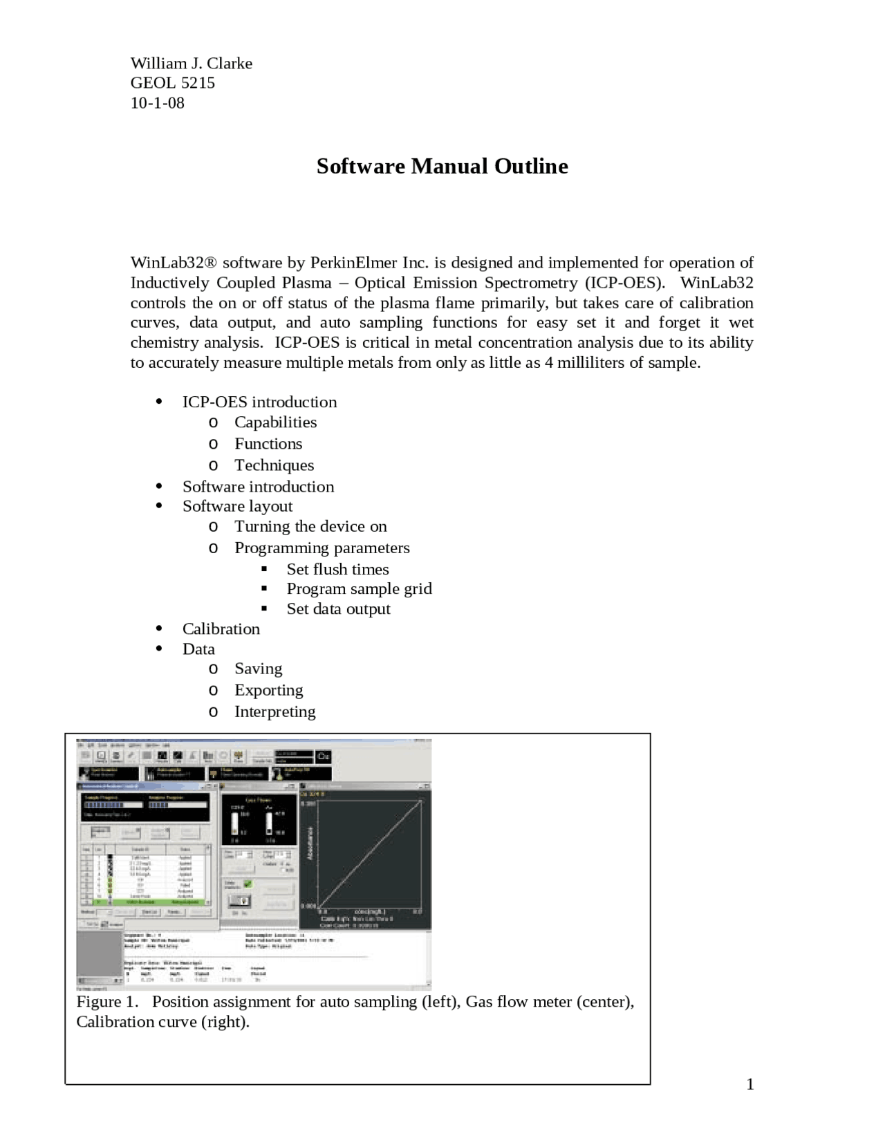 Software Manual Outline - Selected Topics in Geoscience | GEOL 5215 - Docsity