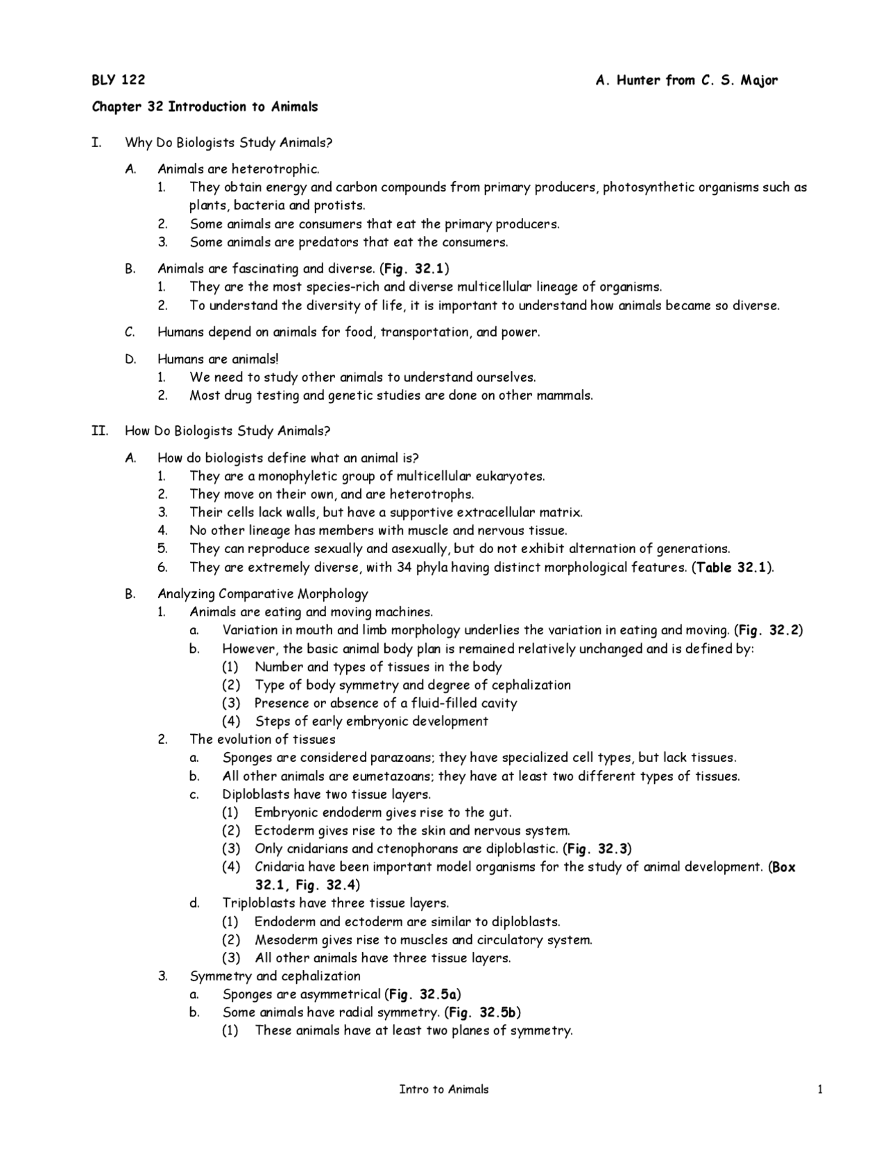 Introduction to Animals - General Biology II - Study Guide | BLY 122 ...