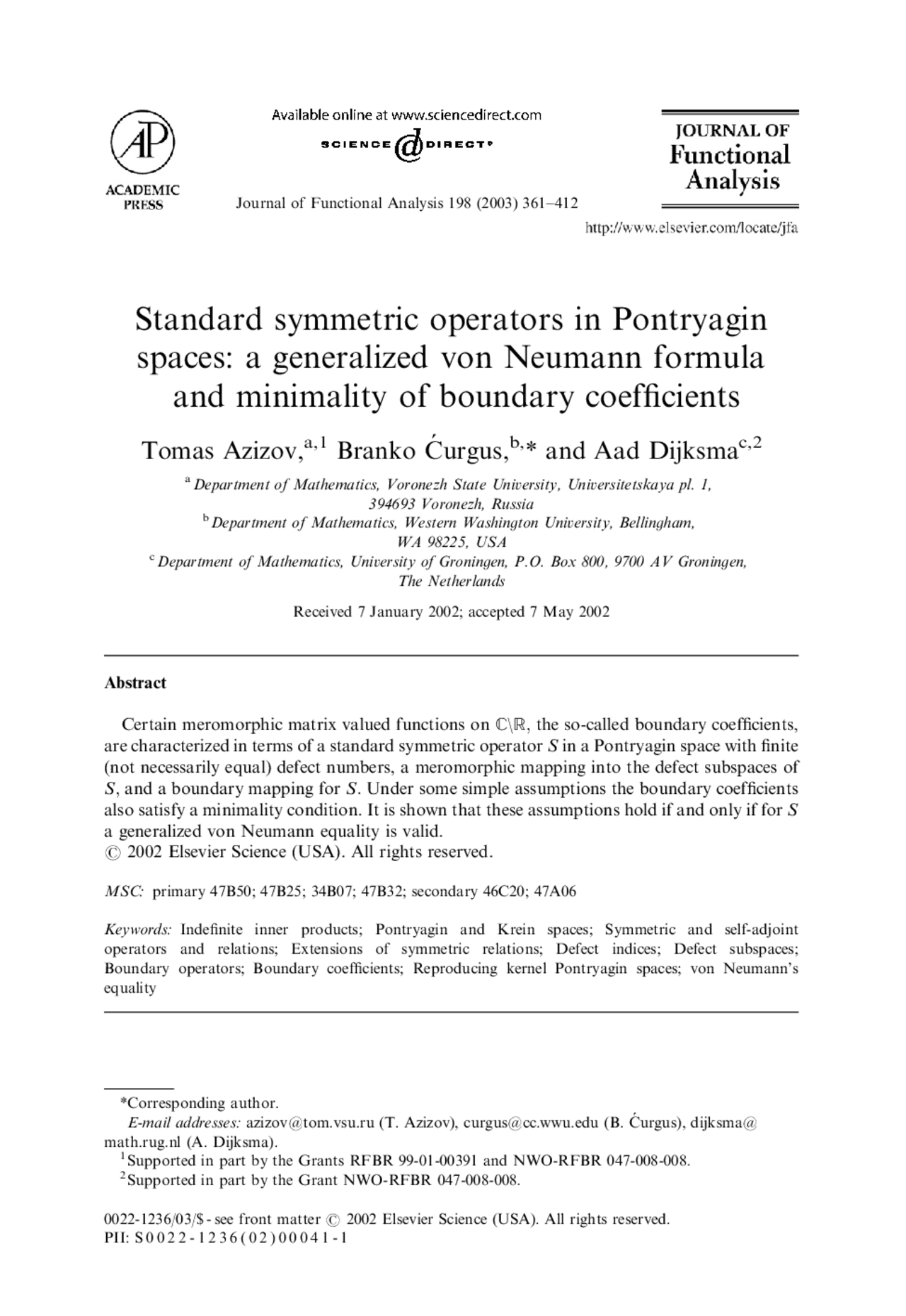 Journal of Functional Analysis - Calculus and Analytic Geometry | MATH ...